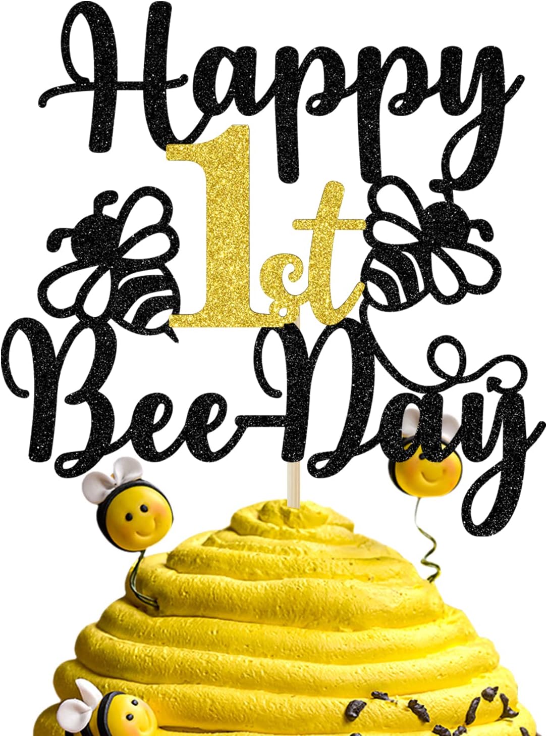 Amazon.com: Happy 1st Beeday Cake Topper, Sweet One/Fun to Bee One, Bee ...