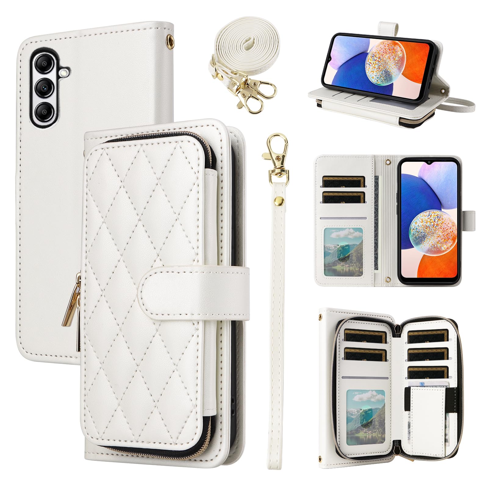 Amazon.com: Furiet Argyle Wallet Case for Samsung Galaxy S24 Plus/S25 Plus S24+ S25+ 5G Wrist ...