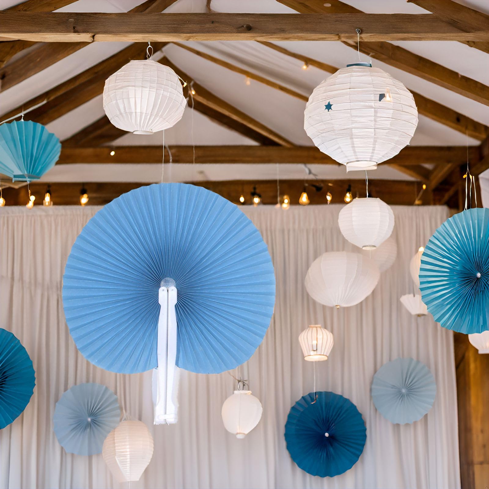 Snapklik.com : 12 Packs Decorative Paper Folding Hand Fans Handheld ...