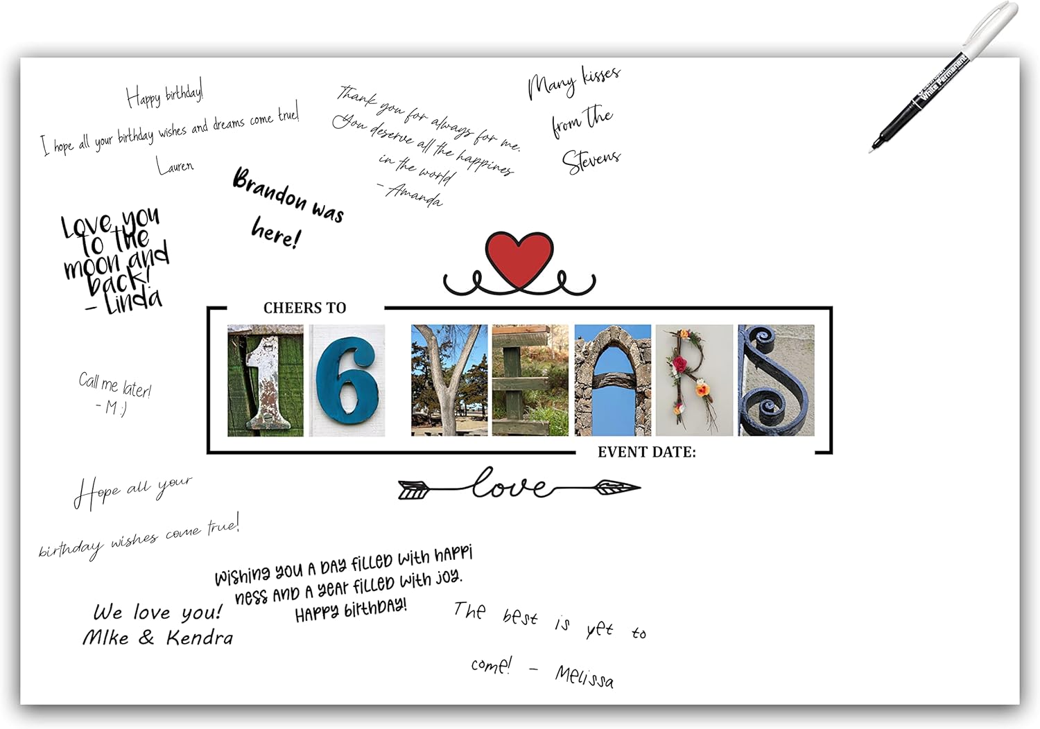 Amazon.com: 16th Birthday Party Decorations Supplies - Guest Book ...