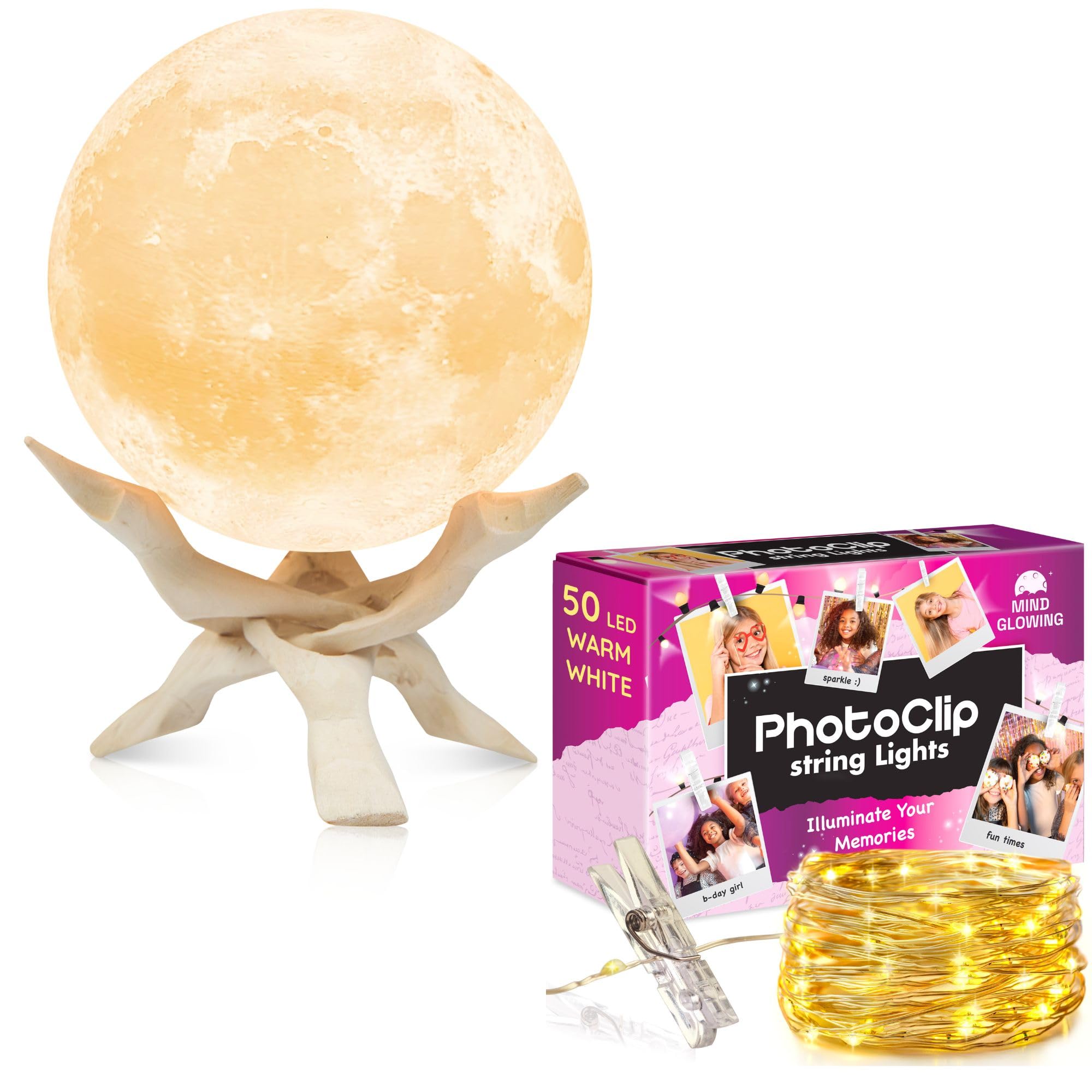 Mindful & Grateful Set: Zen Moon Lamp for Meditation and Mindfulness ...