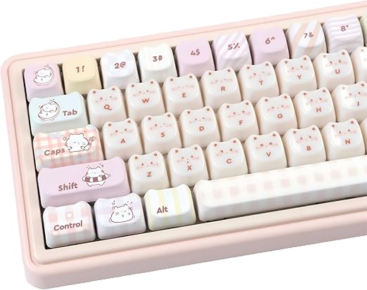 Amazon.com: COOMICKEY Cute Cat Keycaps-Jelly PBT Keycaps,Translucent ...