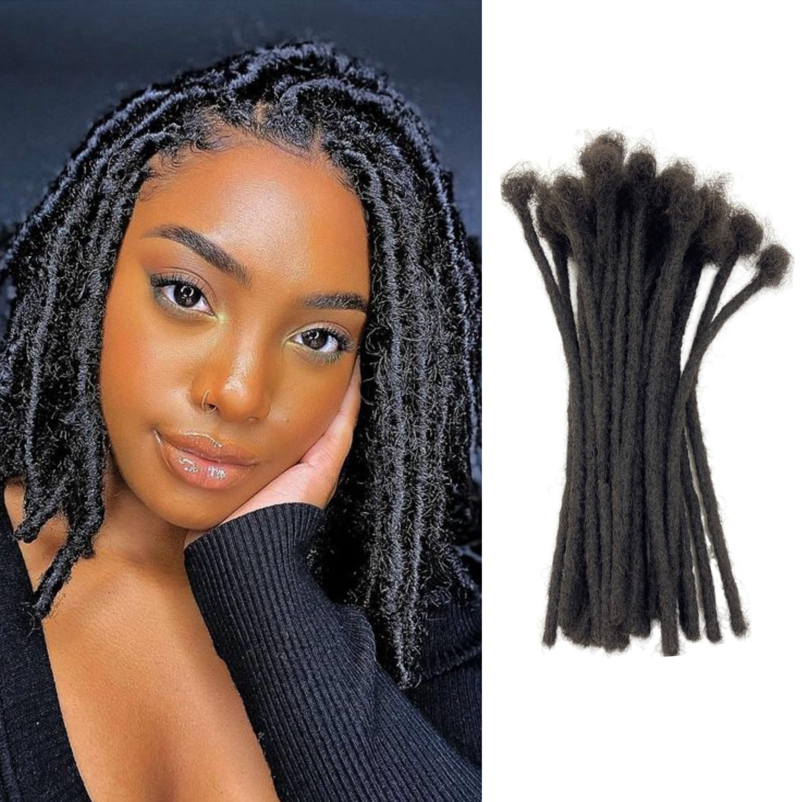 Amazon.com : 0.8cm 6Inch 40 Strands Loc Extensions Human Hair 100% ...