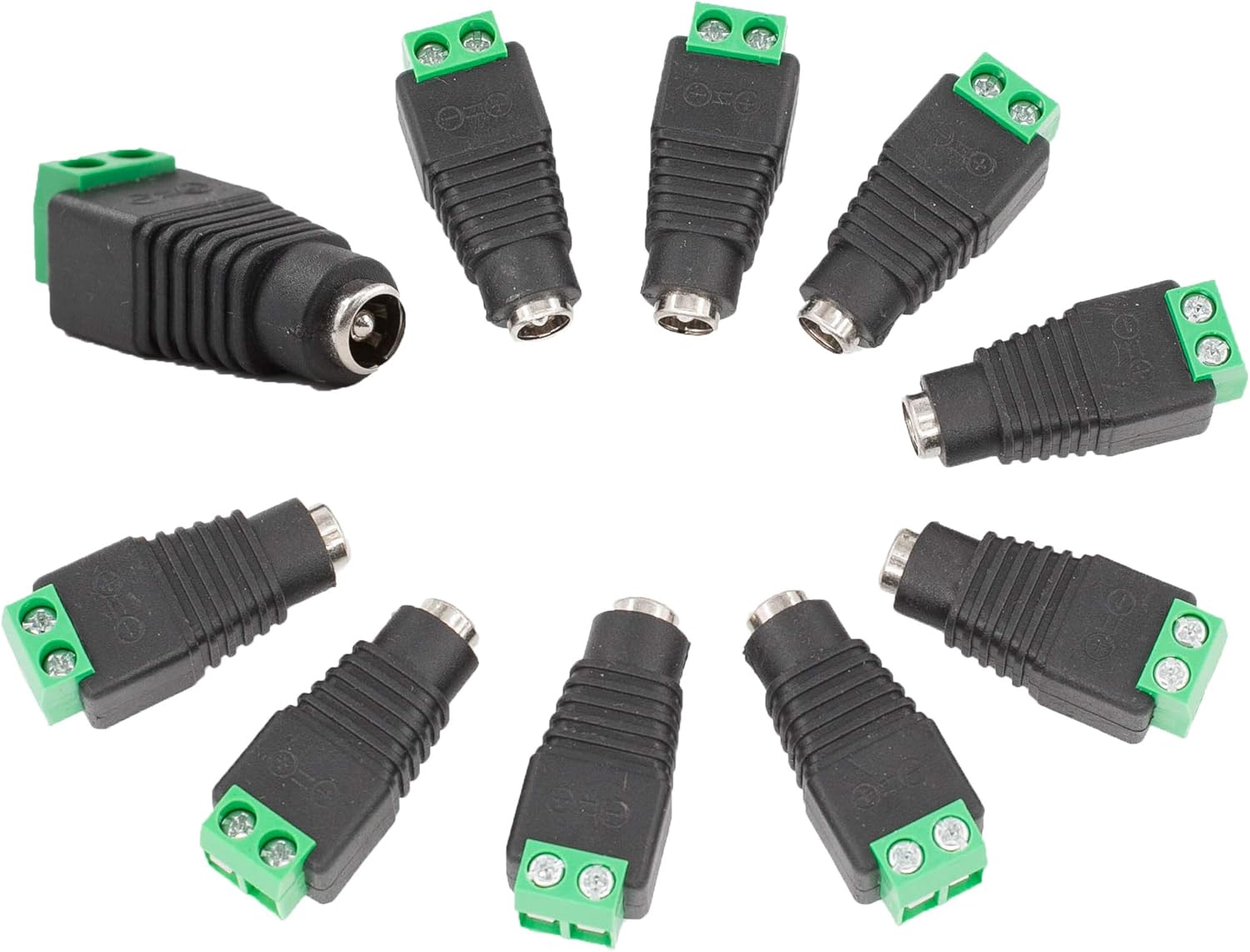 Amazon.com: LEDUPDATES 10x Female 5.5mm x 2.5mm DC Connector Adapter ...