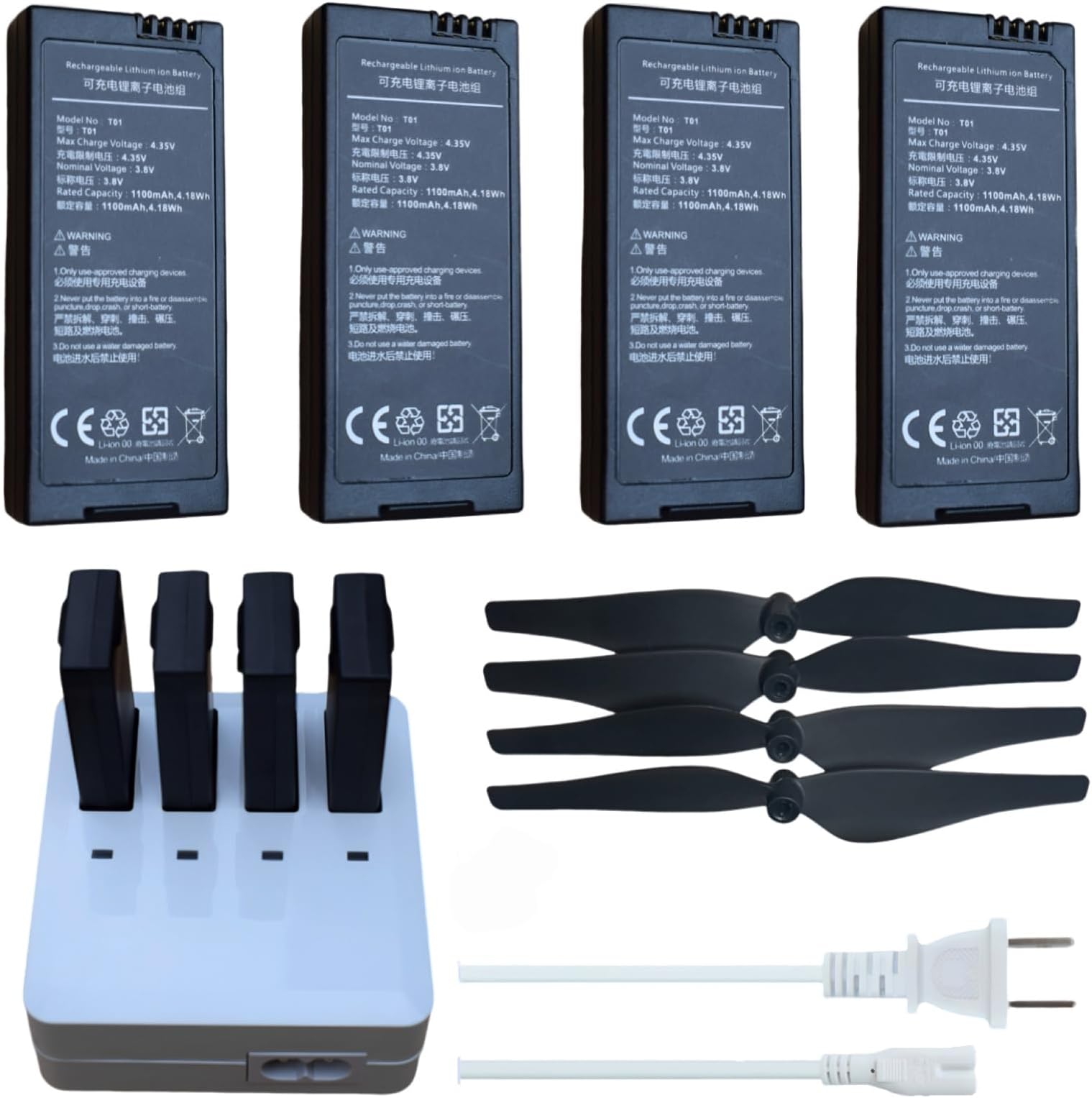 Amazon.com: DJI 3-Bay Battery Charging Hub Tello Drone Batteries, Black ...