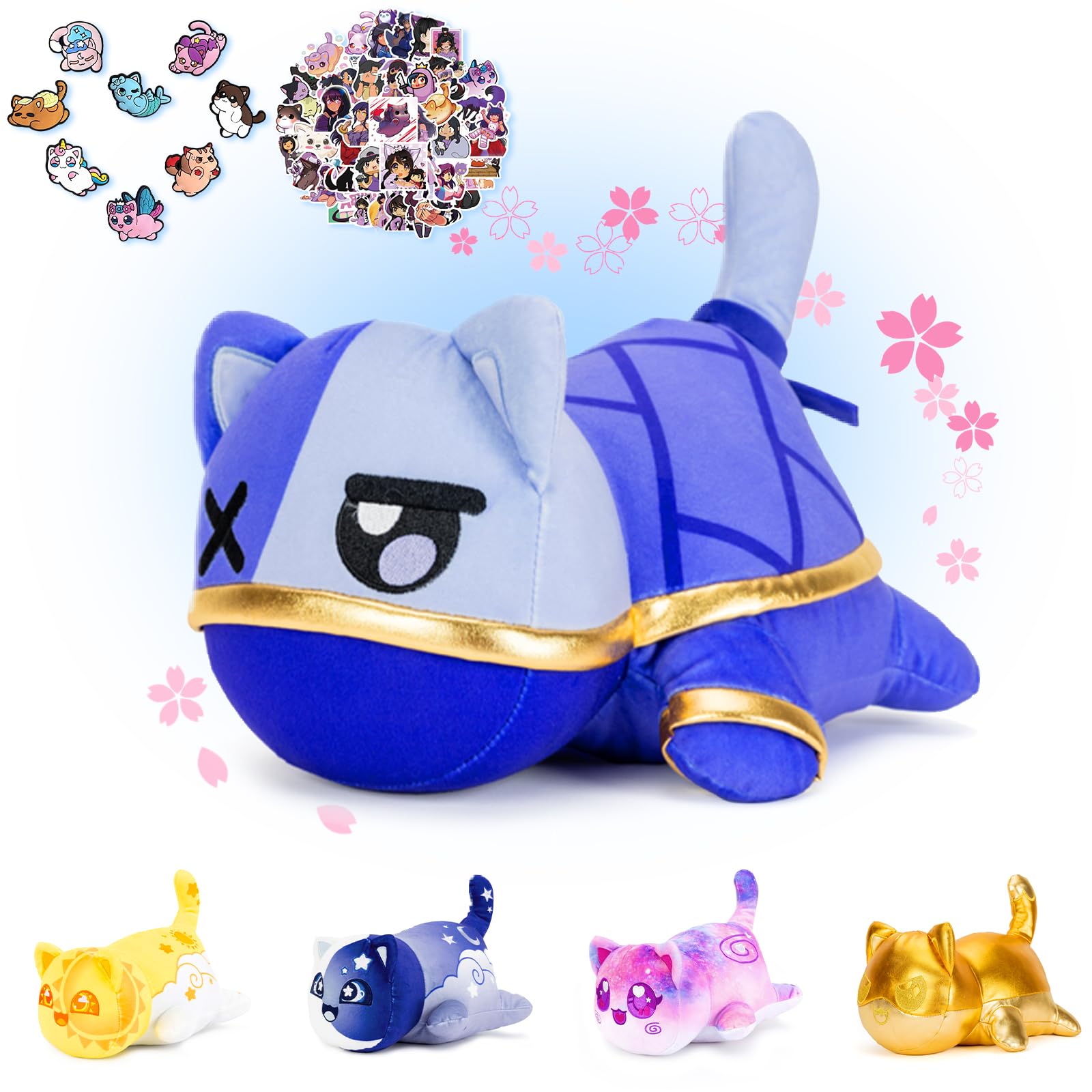 Amazon.com: 69-PCS 丨 11-inches Ninja Zane Cat Plush + 60-Sticker + 8 ...