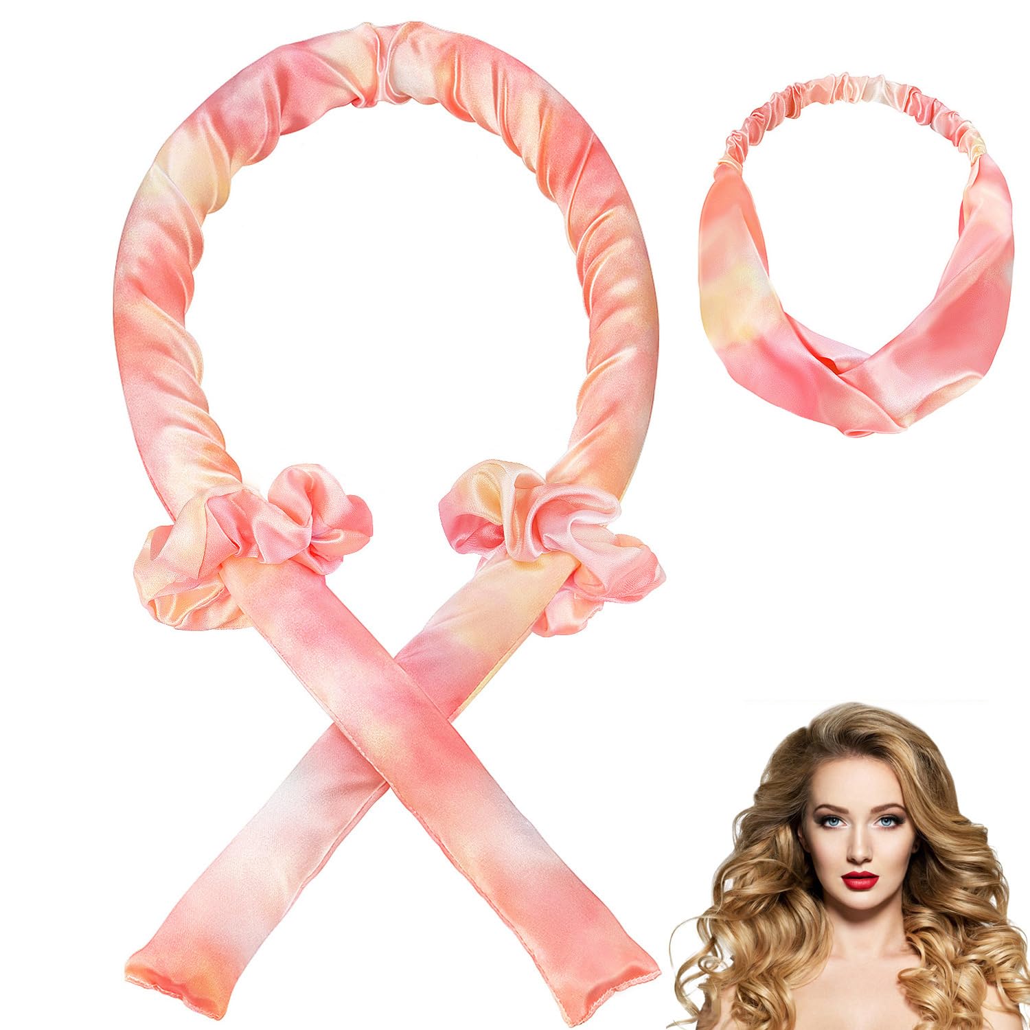Heatless Curling Set, Heatless Curls Headband,Satin Heatless Curling ...