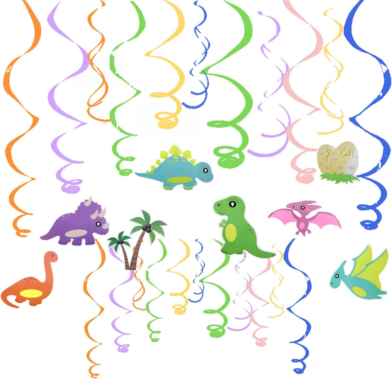Amazon.com: Hottong Dinosaur Hanging Swirl Decorations - Dinosaur ...