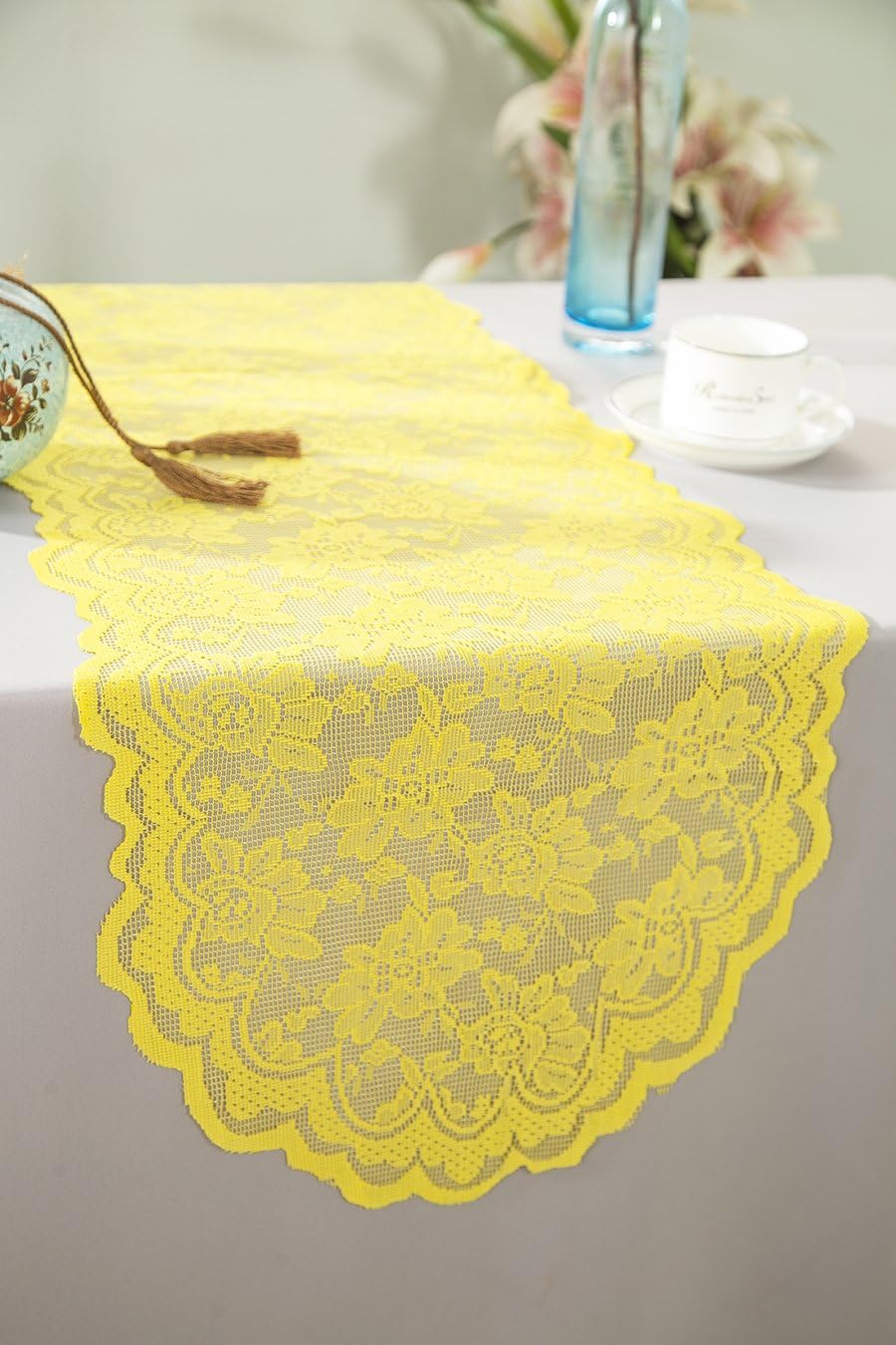 Amazon.com: Wedding Linens Inc. Wholesale 13.5 in x108 in Lace Table ...