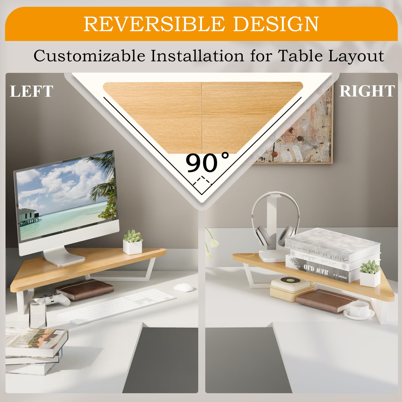 Snapklik.com : TEAMIX 26 Inch Triangle Monitor Stand Riser, Desktop ...