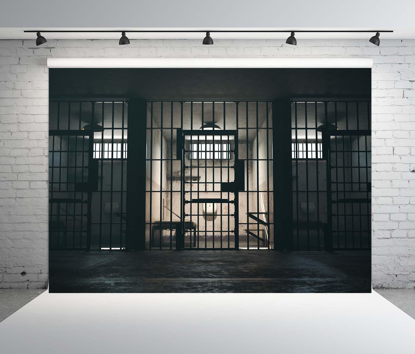 Mugshot Photo Props 7x5ft Prison Bars Backdrop - Jail Cell Photo ...