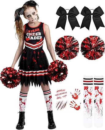 Amazon.com: Scary Halloween Costumes Girls Zombie Cheerleader Costume ...