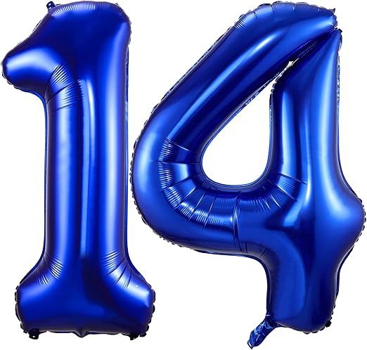 Amazon.com: Navy Blue 14 Balloon Numbers,40 Inch Dark Blue 14 or 41 ...