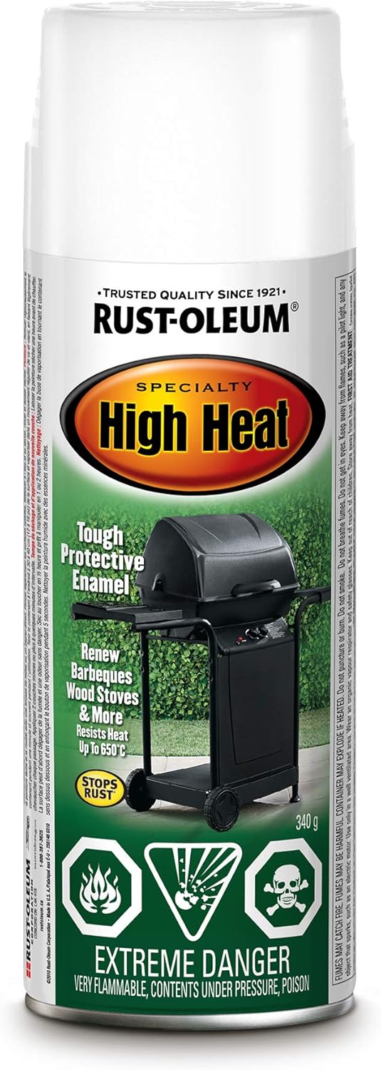 Rust-Oleum Specialty High Heat BBQ Spray Paint in White, 340g, House ...