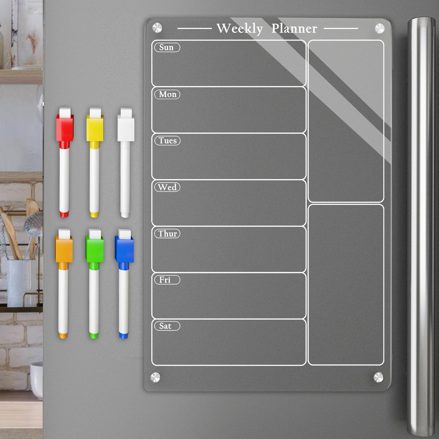 Amazon.com : Todkoding 9"X13" Acrylic Weekly Planner for Fridge,Clear ...