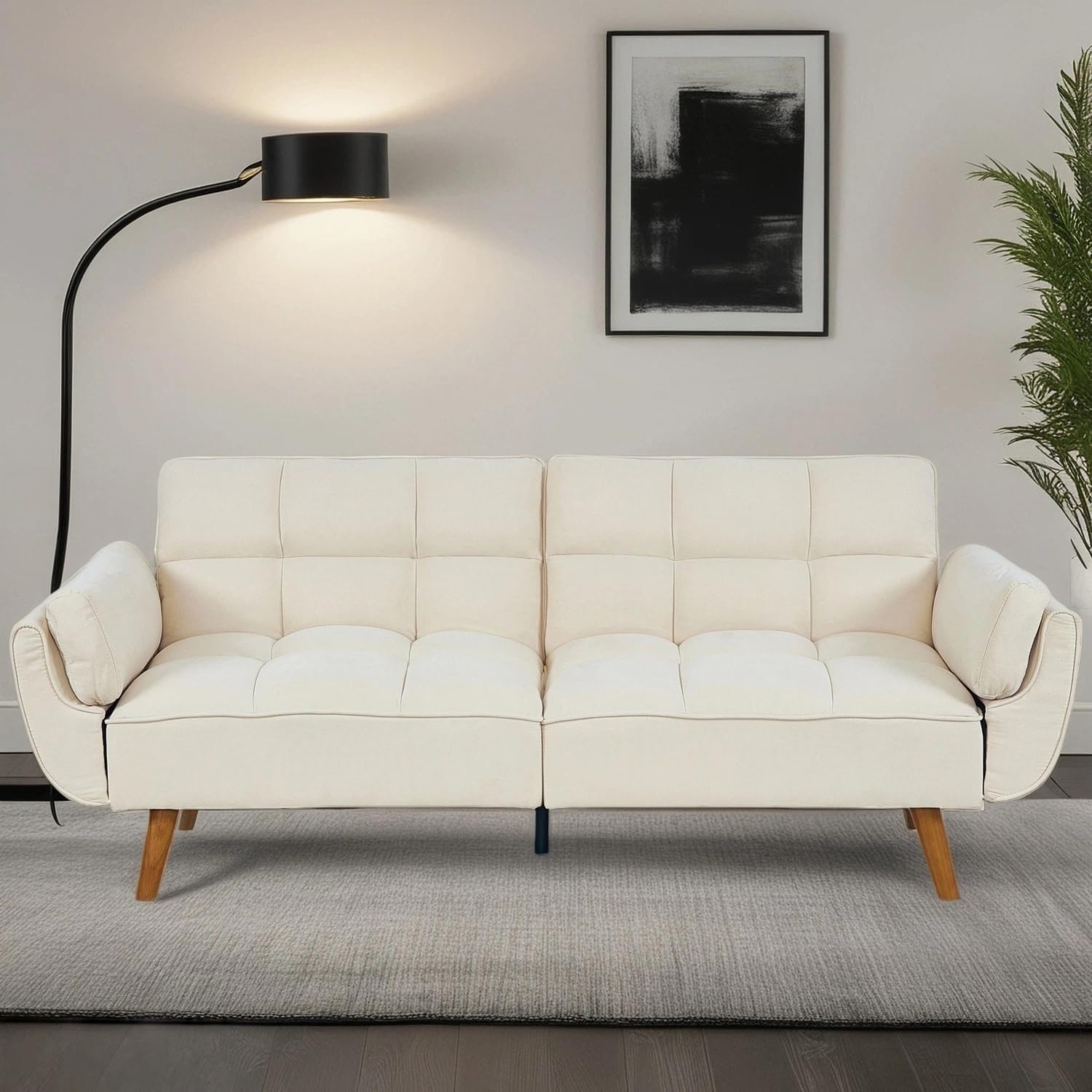 Amazon.com: Trygoal Convertible Futon Sofa Bed, Modern Futon Couch with ...