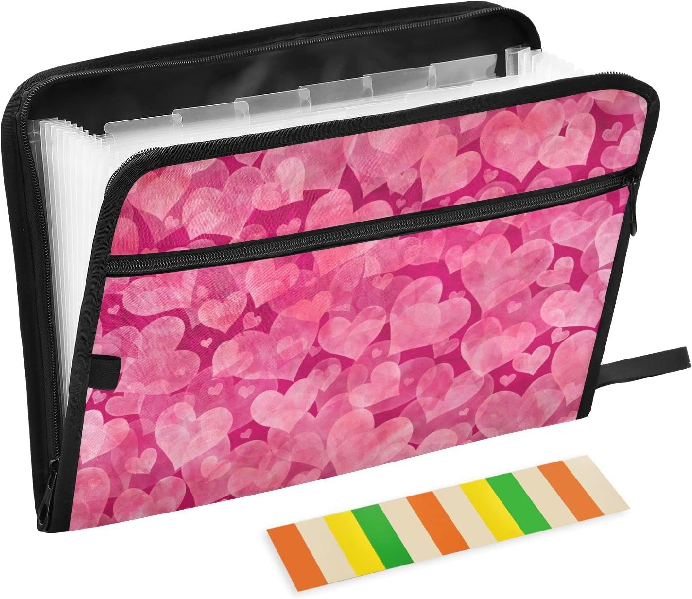 Valentine’s Day Pink Hearts Expanding File Folder for Documents A4 ...