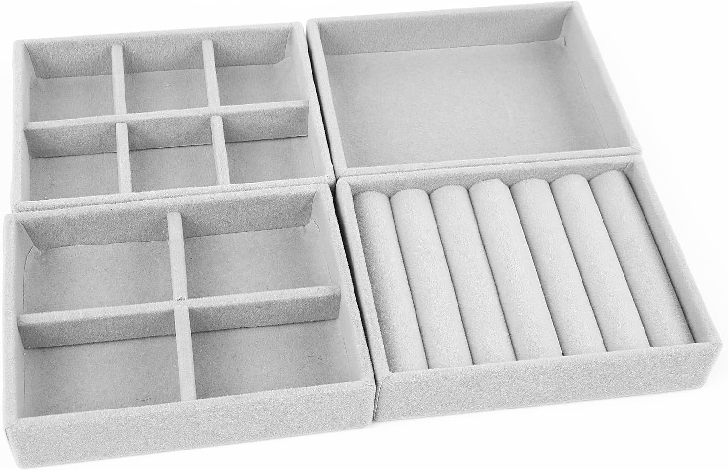 Amazon.com: 4PCS Jewelry Tray Ring Display Case Stackable Jewelry ...