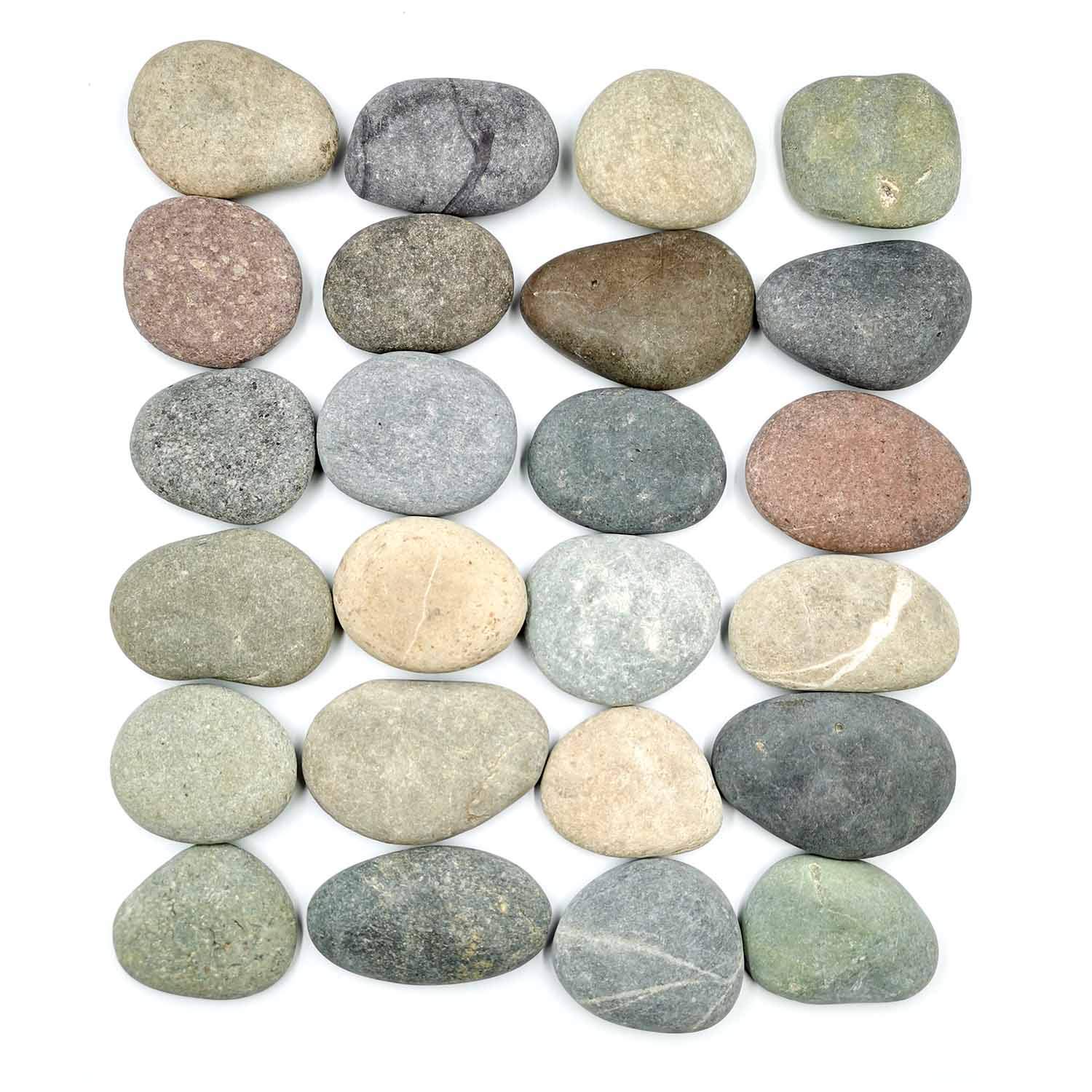 24 Extra-Large Rocks for Painting – Bulk Multi-Colored Craft Rock ...