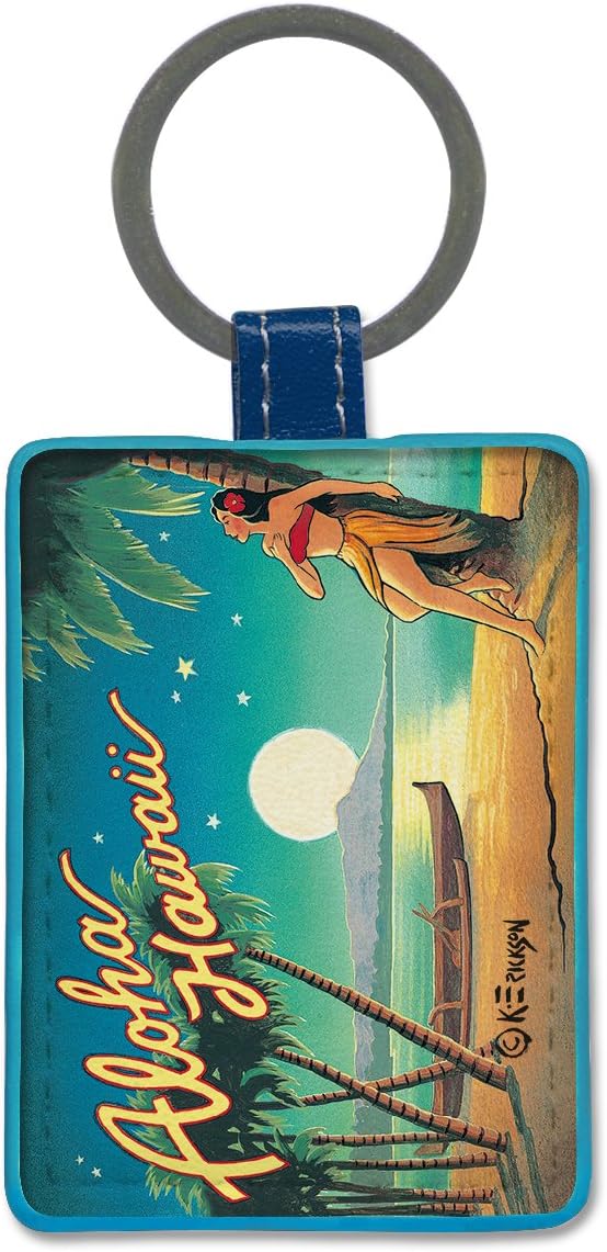 Pacifica Island Art Leatherette Keychain Keyring Key Tag - Aloha Hawaii ...
