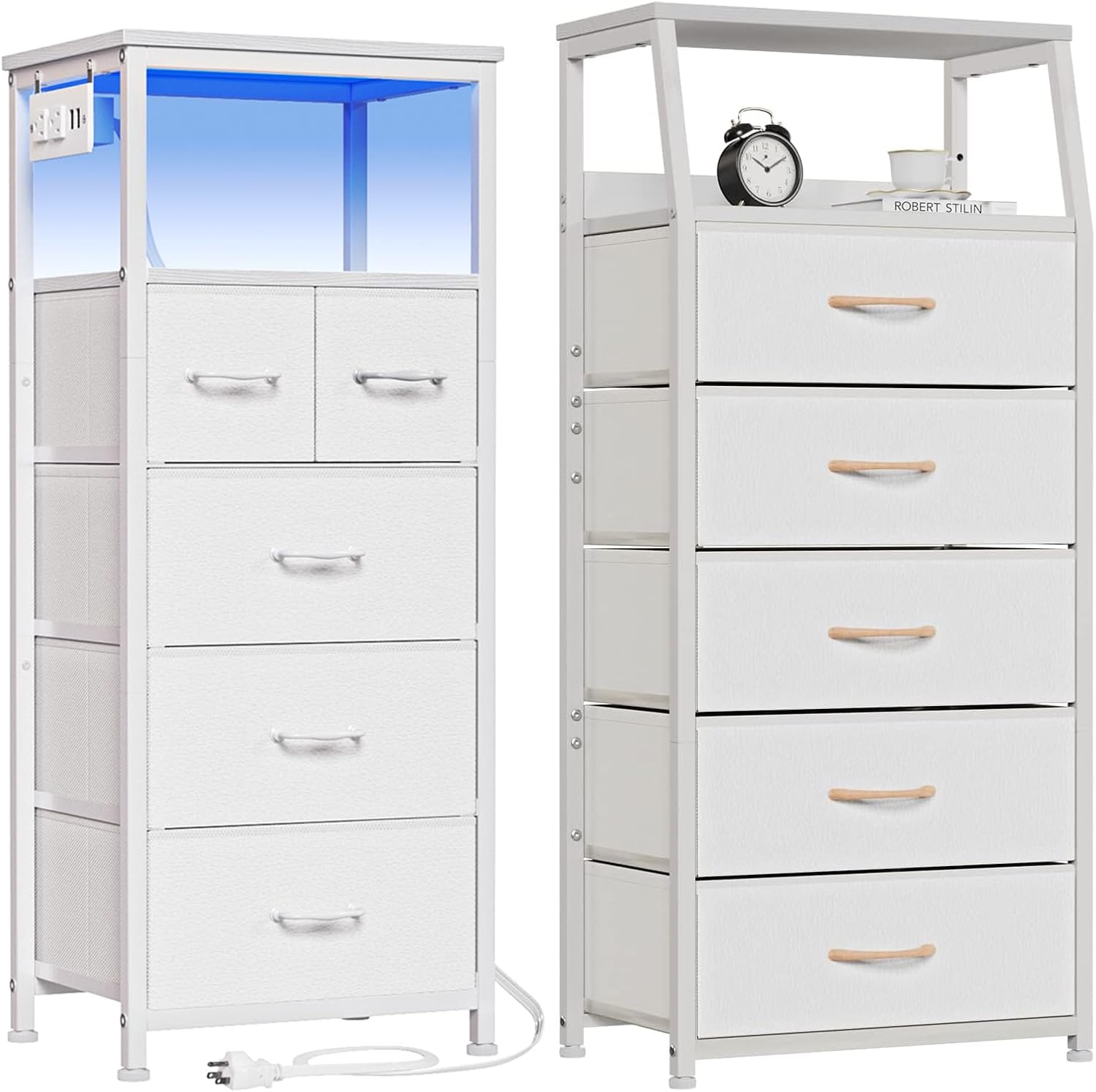 Amazon.com - 5 Drawer Dresser and LED Dresser with Charging Station