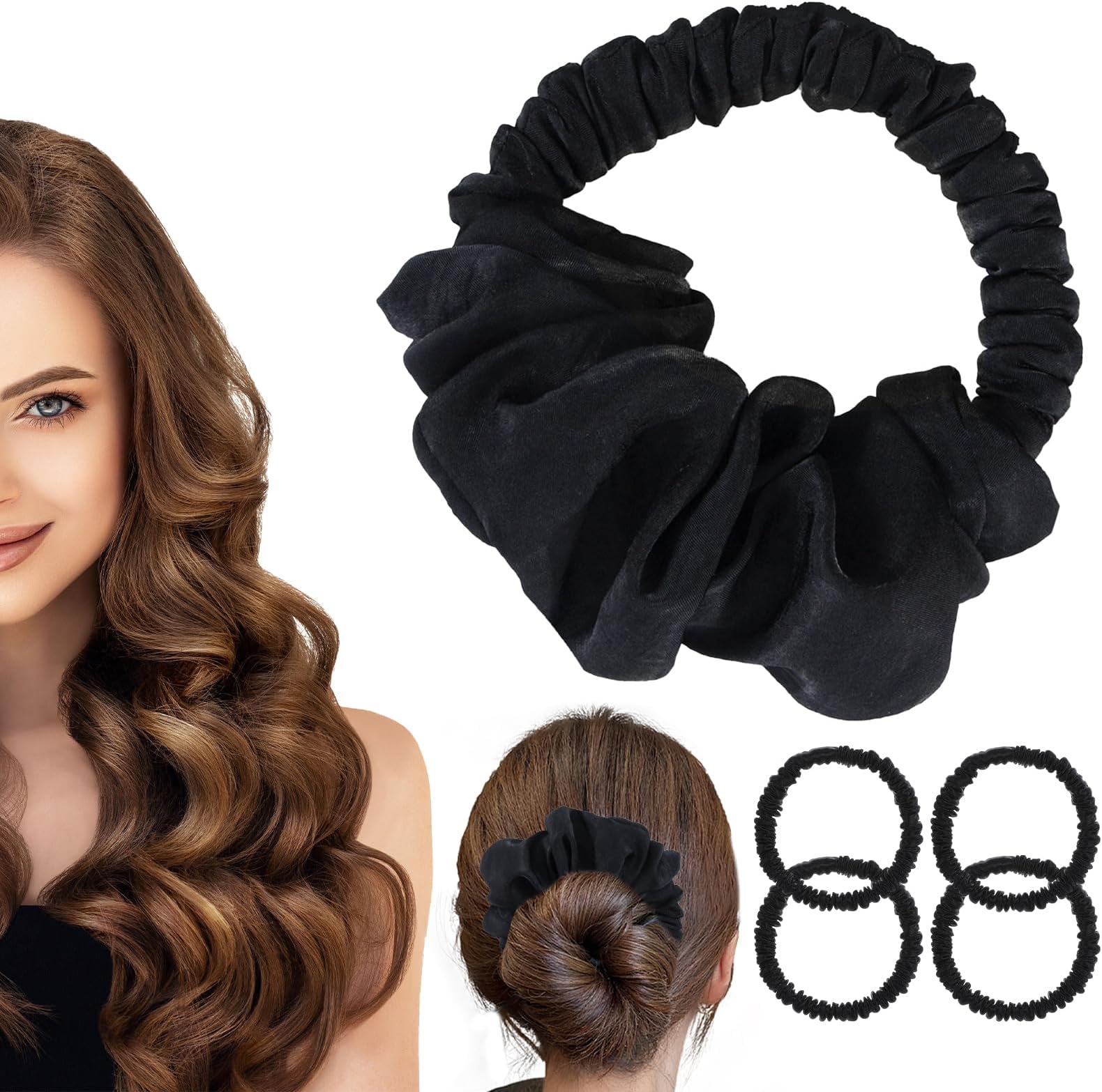 Amazon.com : Laueob Scrunchie Heatless Curl Scrunchie Sleep For Hair ...