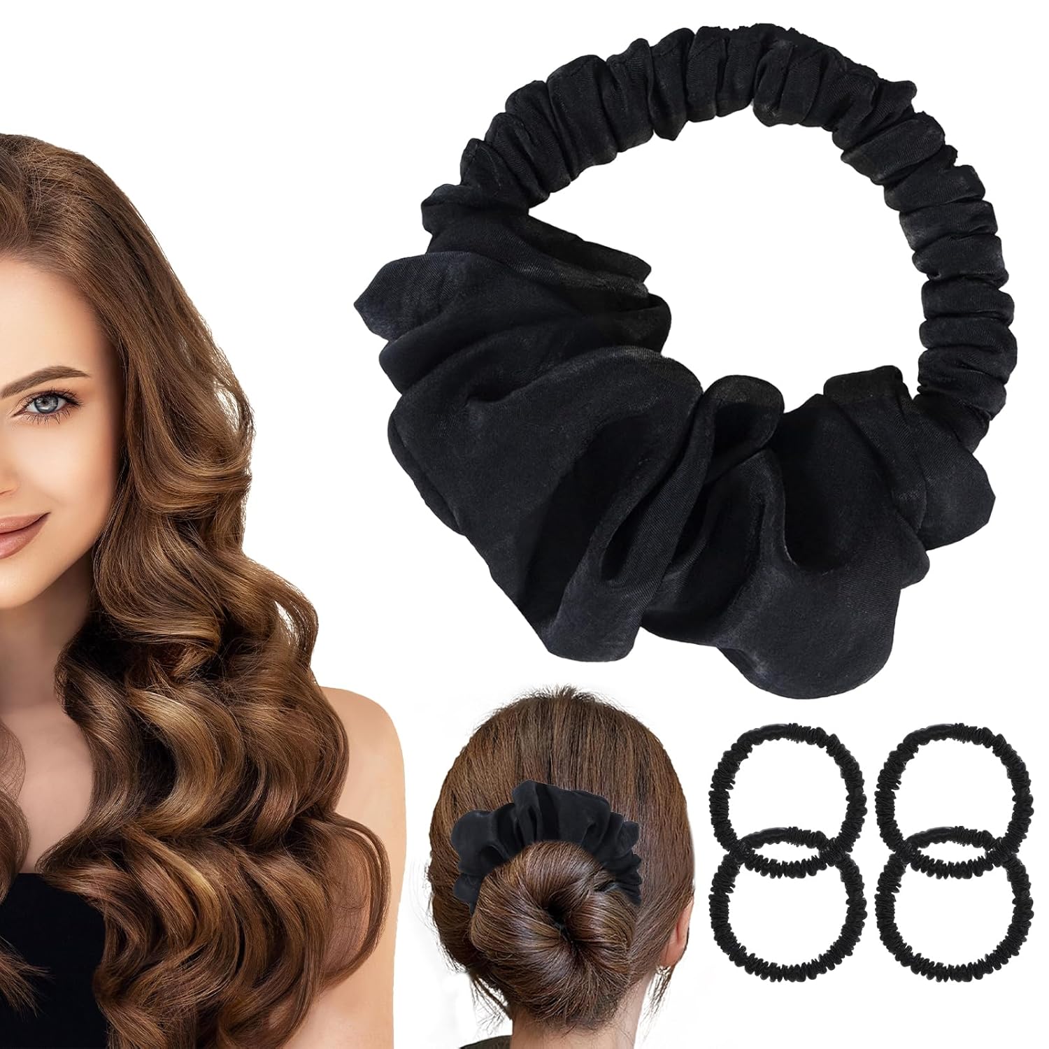 Amazon.com : Laueob Heatless Curl Scrunchie Sleep For Hair Soft And ...