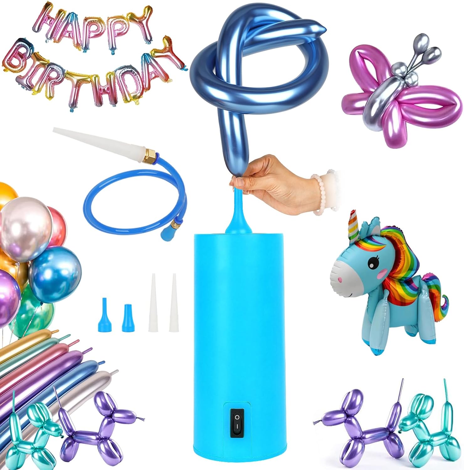 Amazon.com: ALUNME Balloons Pump Electric for All Balloons,Portable 260 ...