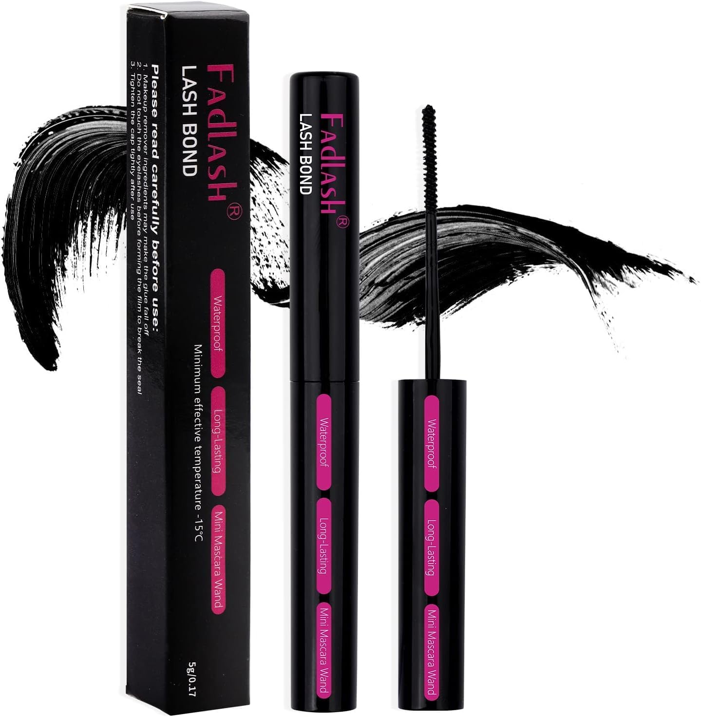 Fadlash Lash Bond Lashes Cluster Glue 0.35OZ Black Long Retention ...