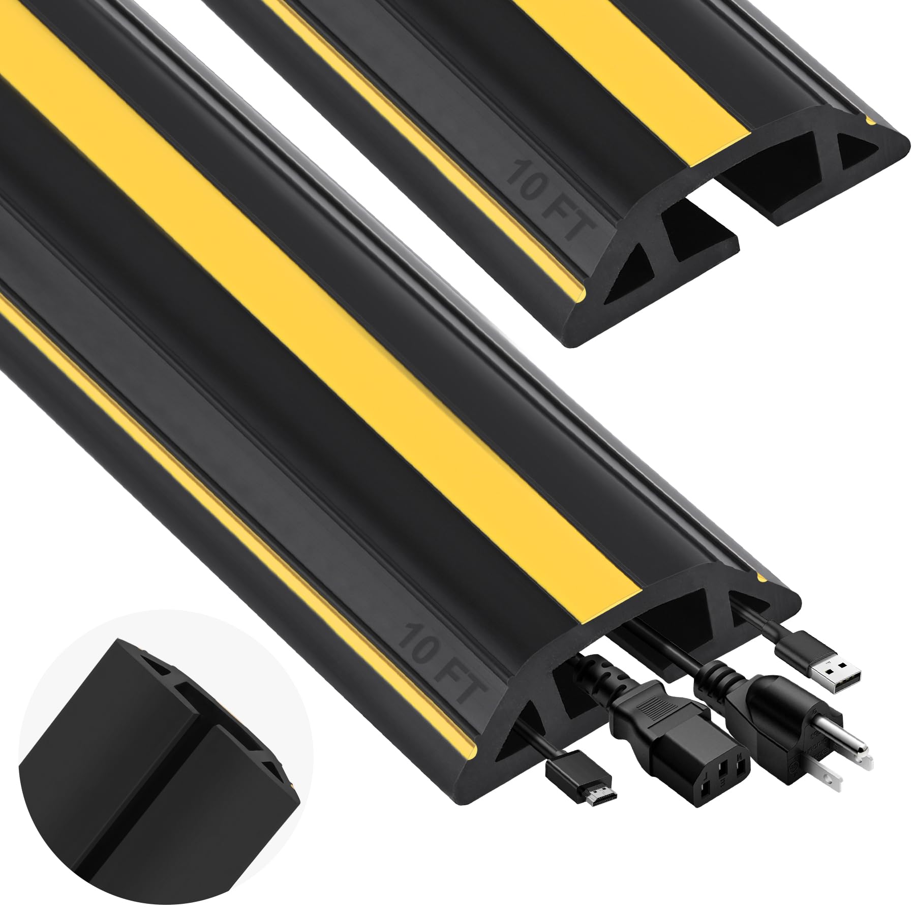 Amazon.com: MYFAMIREA 20FT Floor Cord Cover Heavy Duty Cable Cover ...