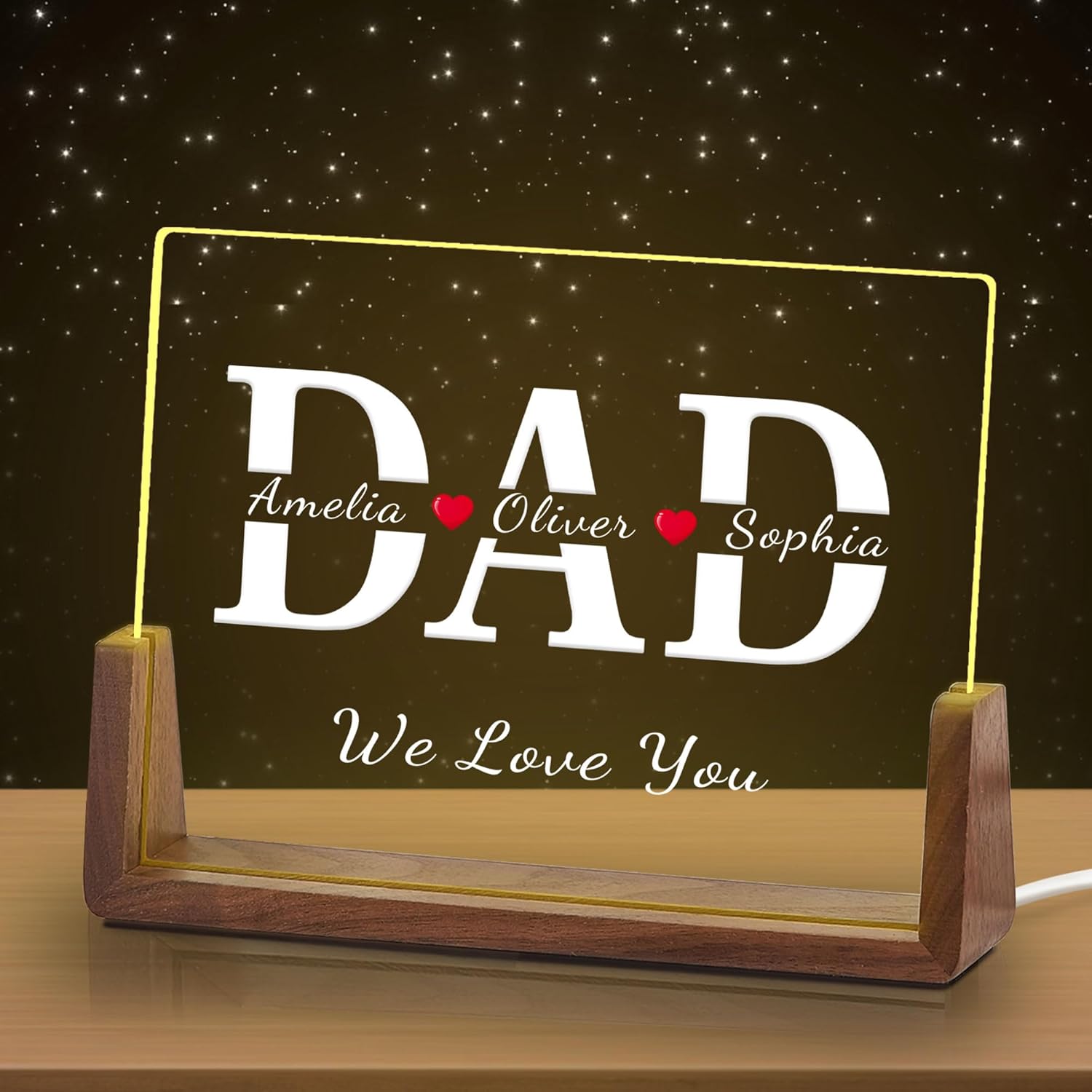 Amazon.com: Personalized Fathers Day Dad Sign Gifts for Dad Husband ...