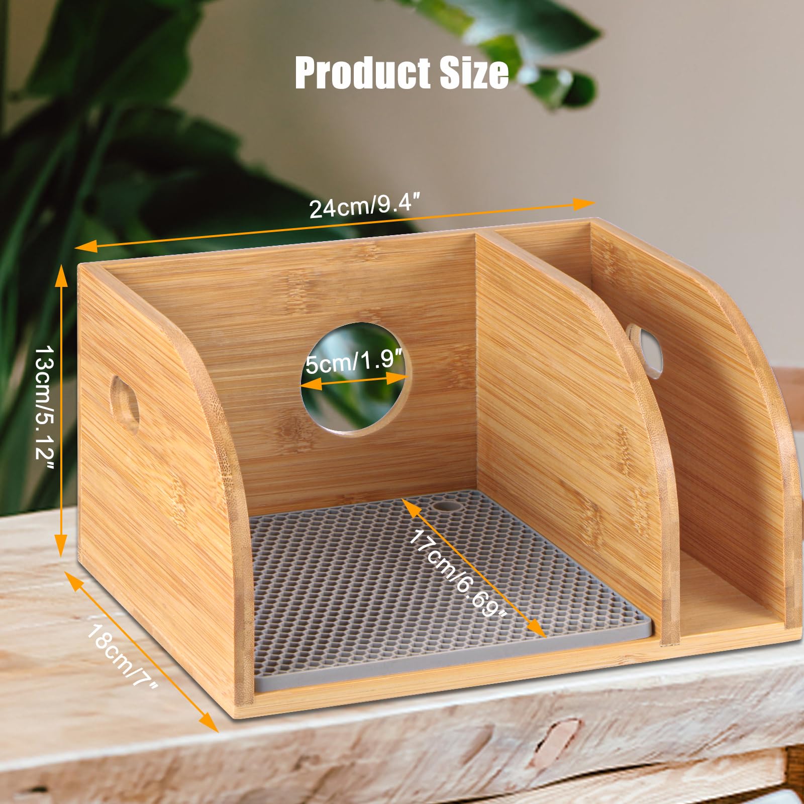 Bamboo Caddy and Lid for Pour Over Coffee Makers, with Heatproof Mat ...