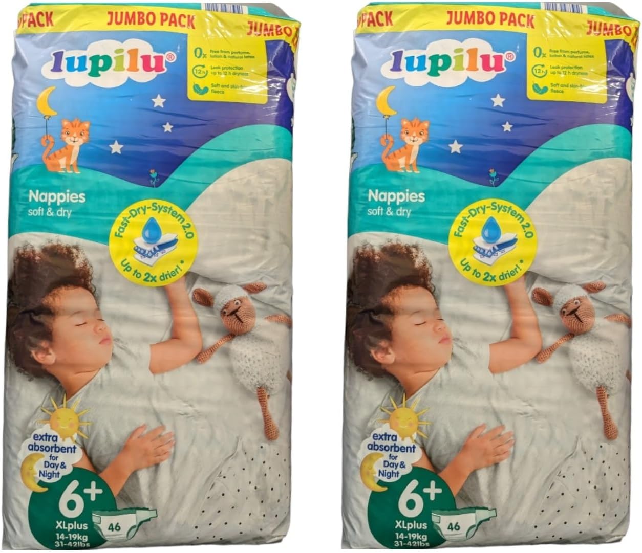 2X Lupilu Size 6+ XL+ Nappies Jumbo 46 Pack : Amazon.co.uk: Baby Products