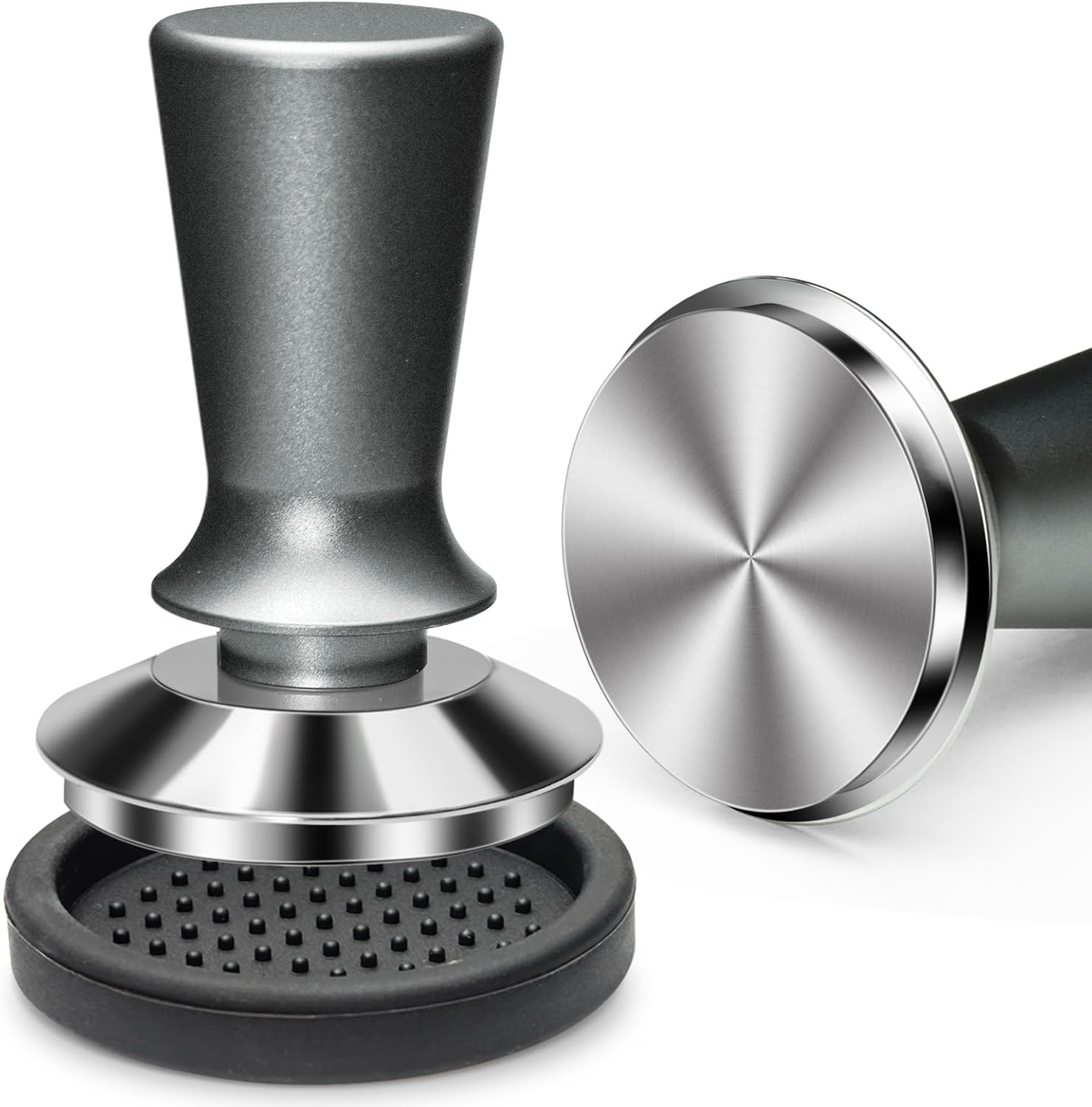 58 mm Calibrated Espresso Tamper with Tamper Mat, 30 Lb Spring Loaded ...