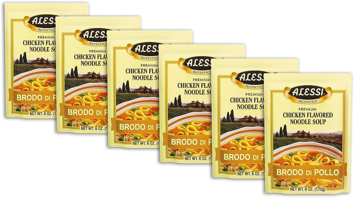 Amazon.com : Alessi Soup Mix Brodo di Pollo Chicken Flavored Noodle ...