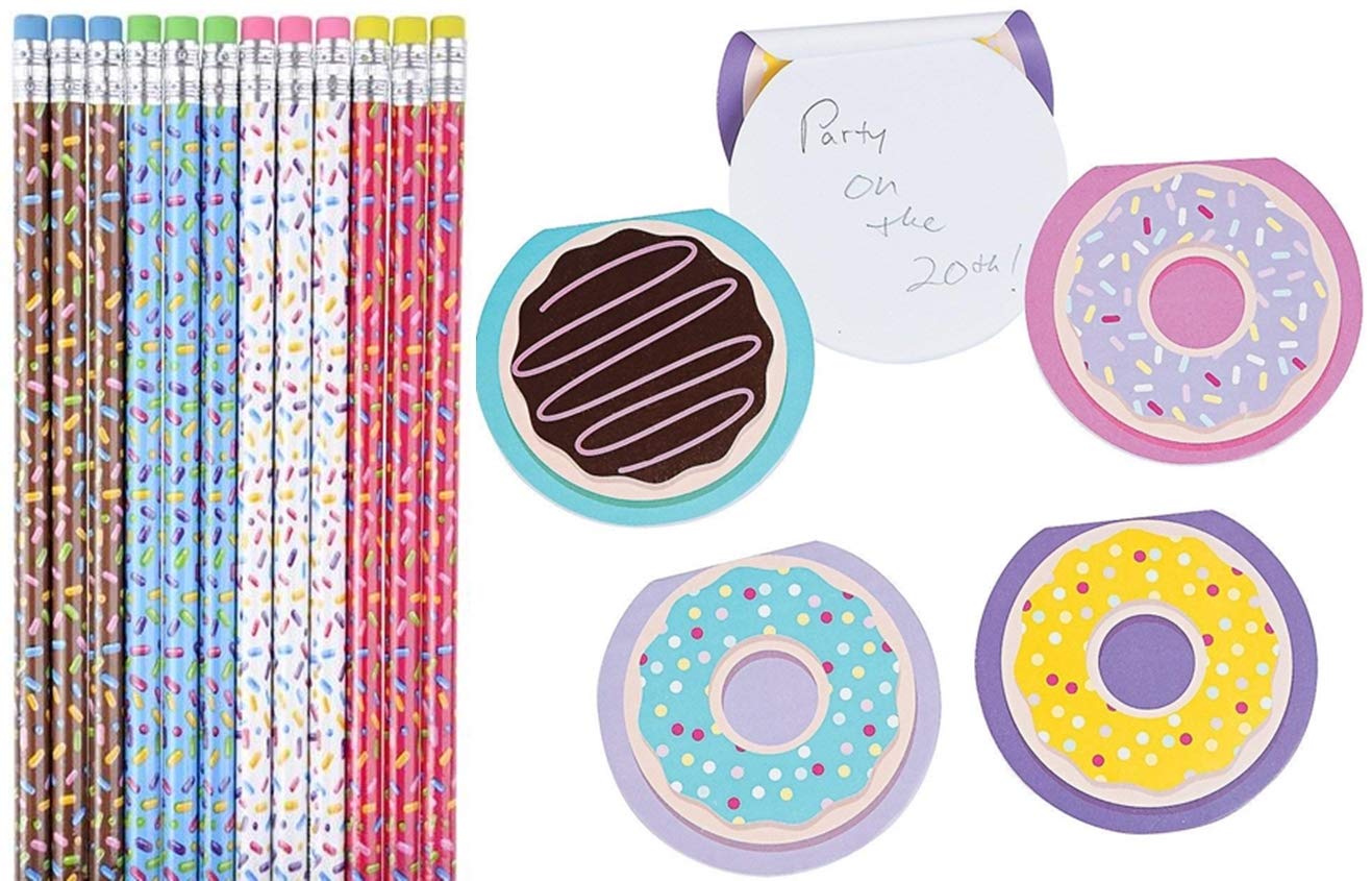 Happy Deals~ Donut Party Notepads and Pencils Set | 24 pc Donut ...