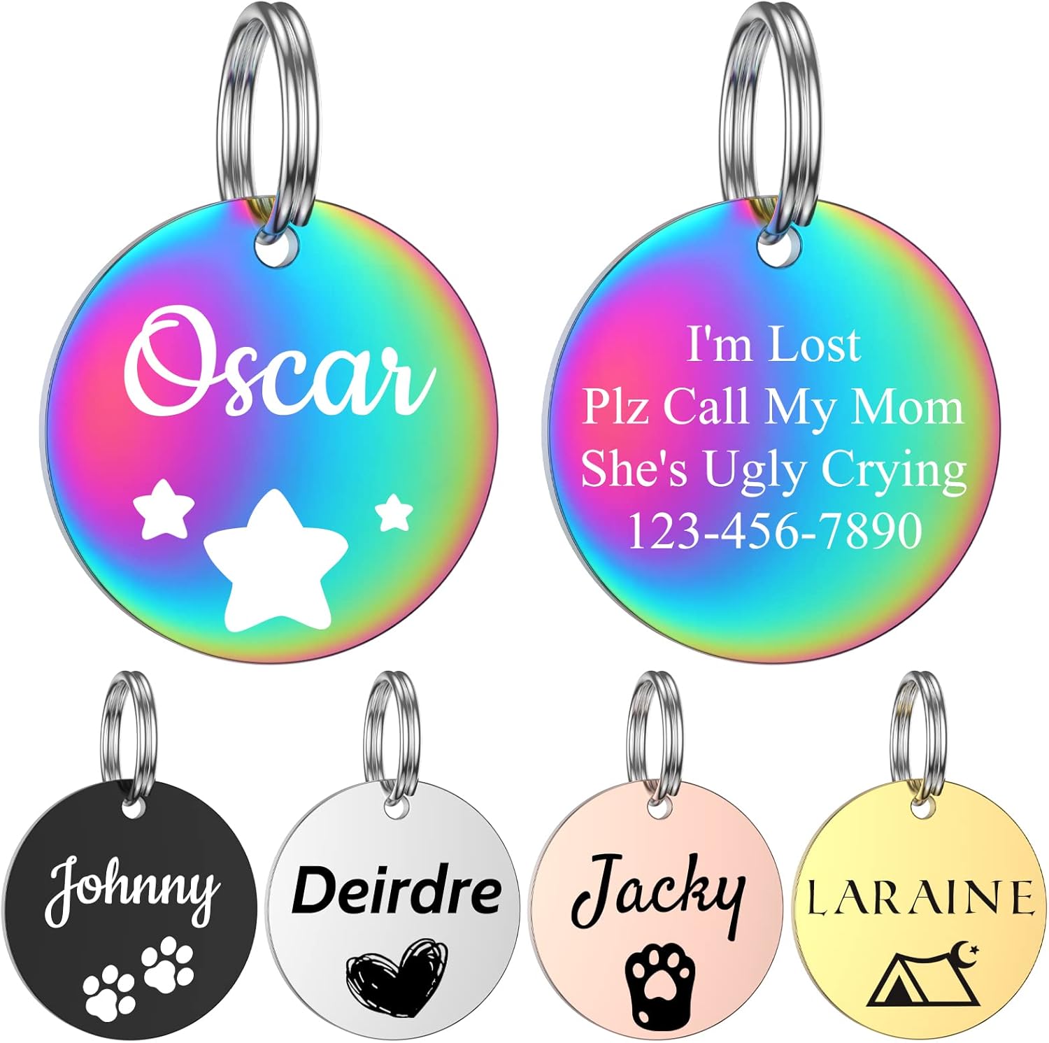 Amazon.com: Dog Tags Personalized for Pets - GISUERY Dog Name Tag ...