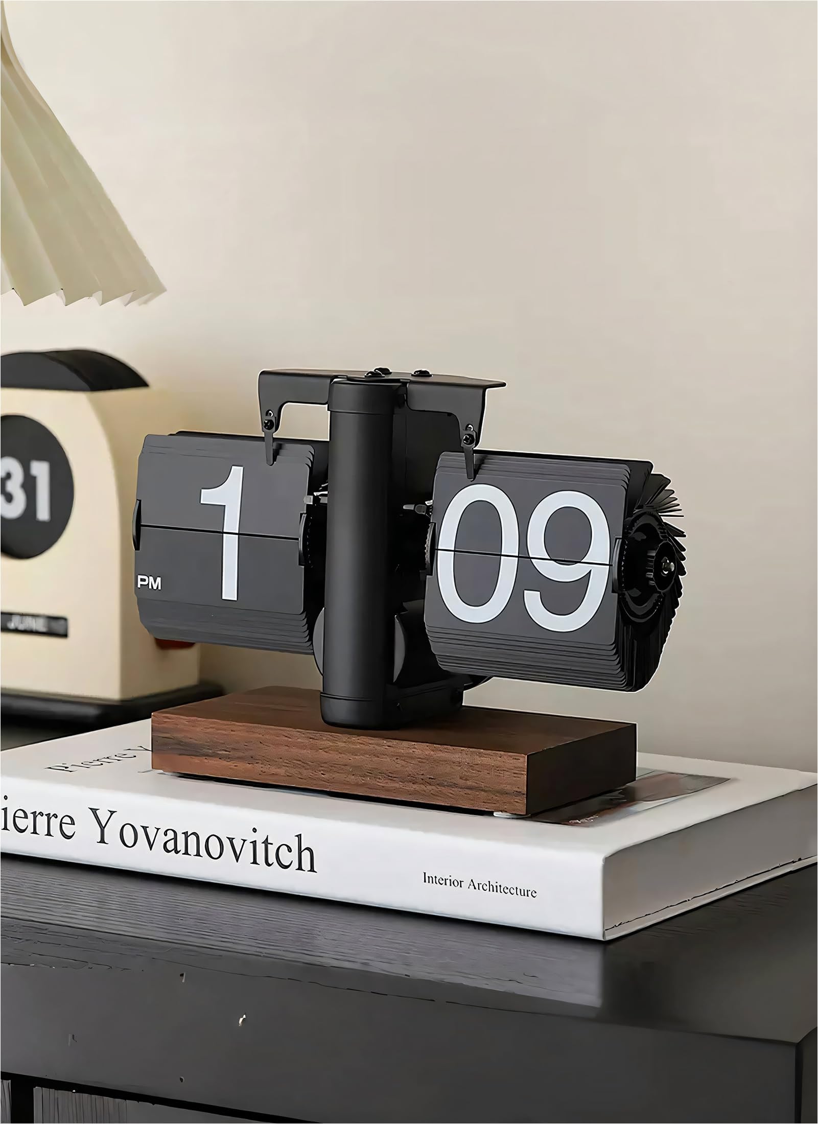 Retro Style Flip Desk Shelf Clock, Auto Flip Desk Table Clock, Classic ...