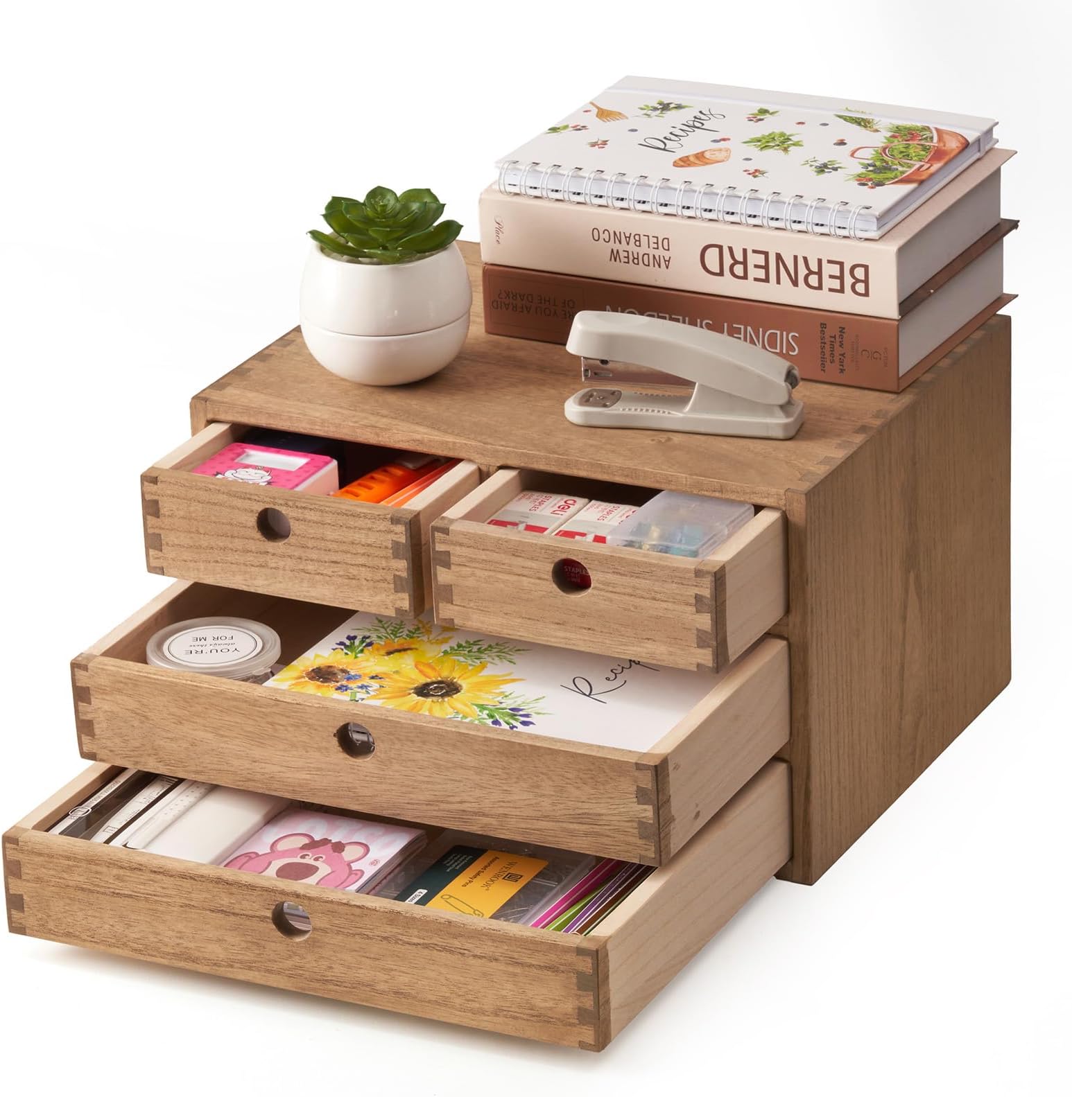 Creative DECO Pequeña Cajonera Madera | 1 Cajón | 33 x 25 x 7 cm | Mini ...