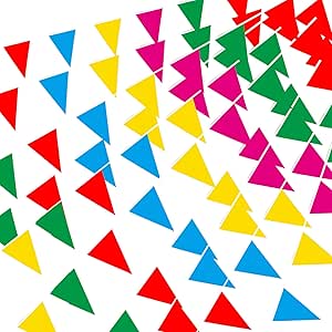 Amazon.com: 300PCS Rainbow Pennant Banner Colorful Triangle Flags ...
