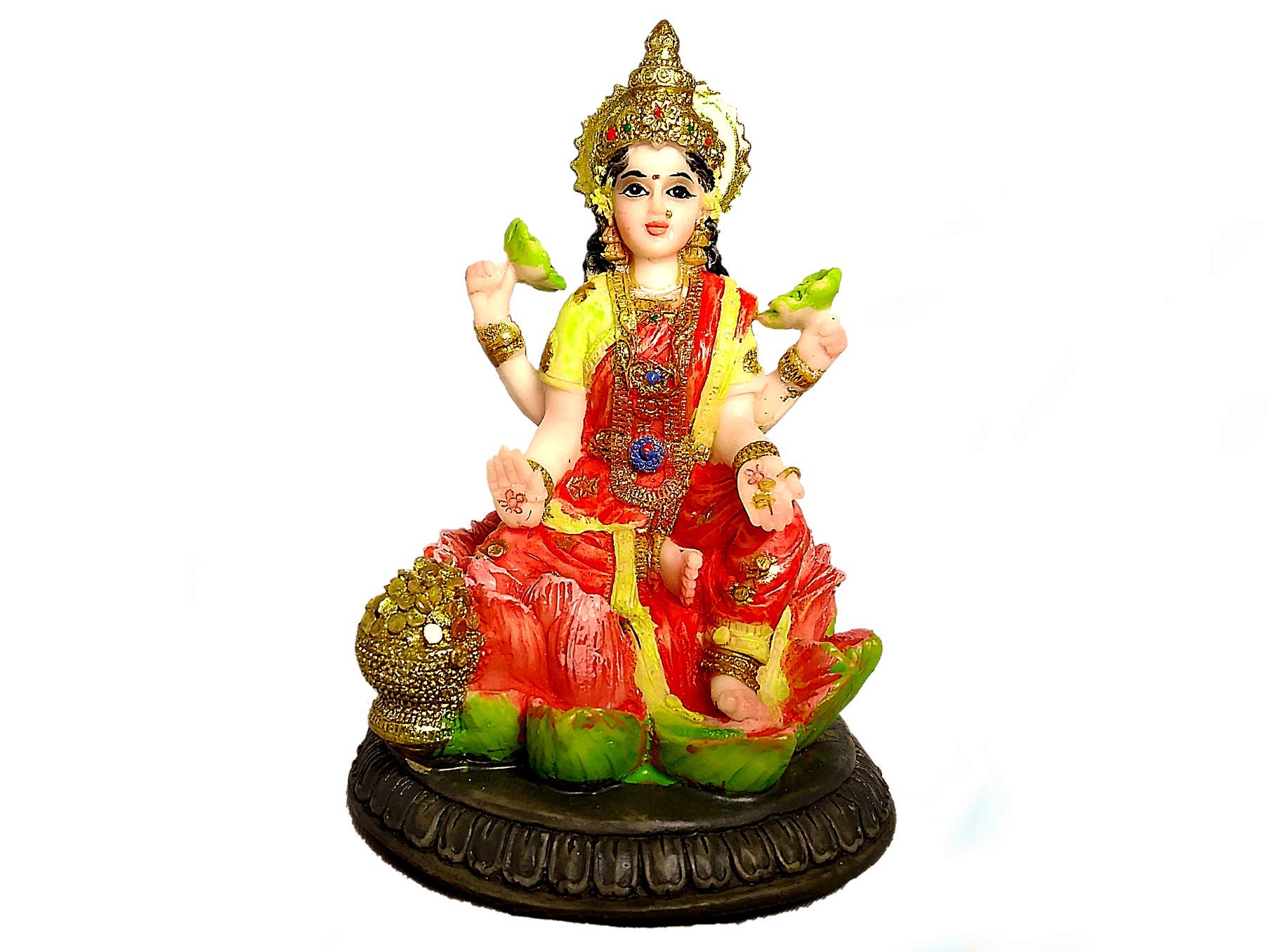 Amazon.com: Krishna Culture Laxmi on Lotus Sculpture Statue India ...
