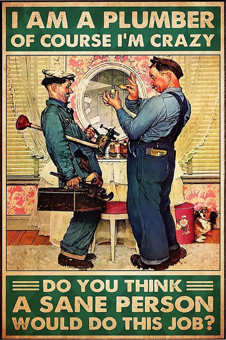 Amazon.com: Funny Metal Tin Sign Plumbing I Am A Plumber Iron Painting ...