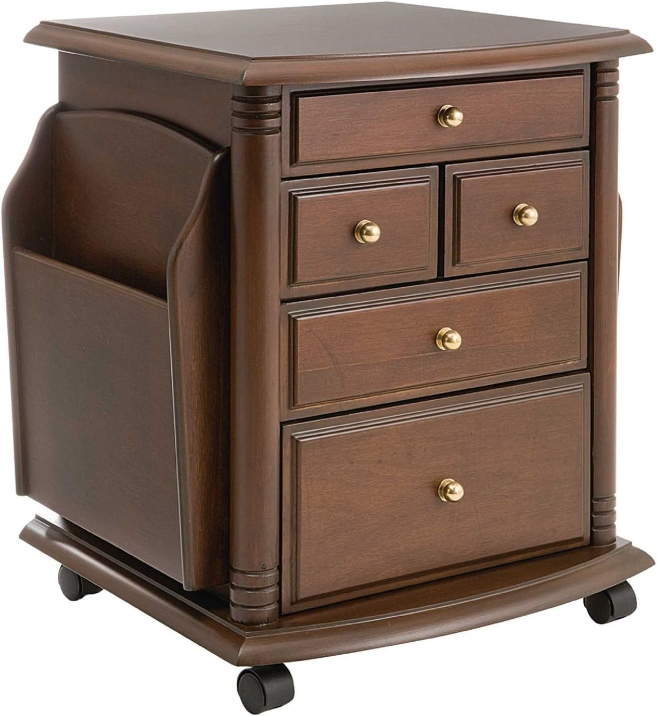 mysmartbuy Wooden Magazine Storage Table - 5 Drawer Side/End Table on ...