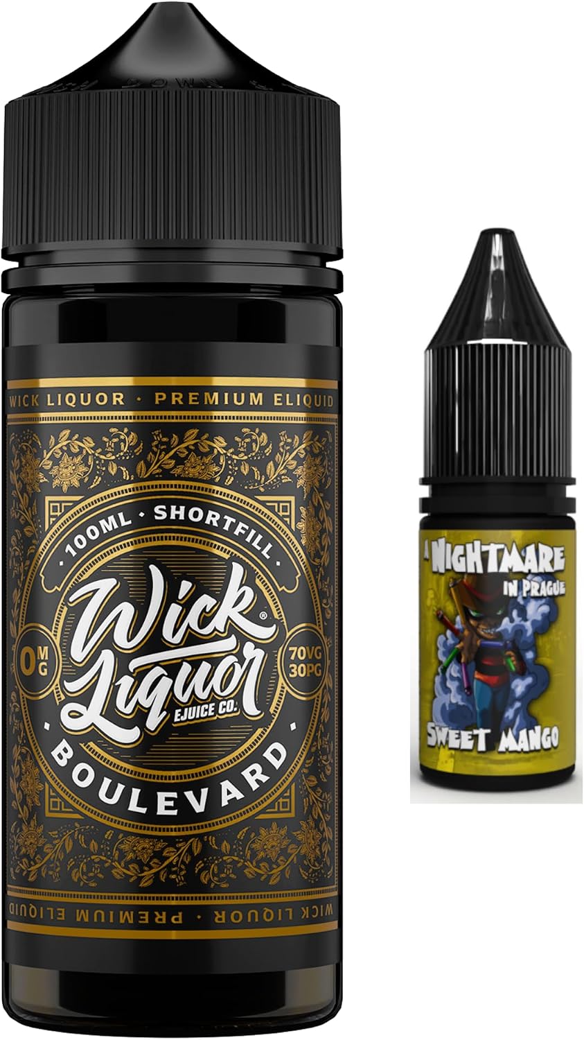 Wick Liquor Boulevard 100ml 0mg Shortfill Vape E-Liquid + 10ml ...