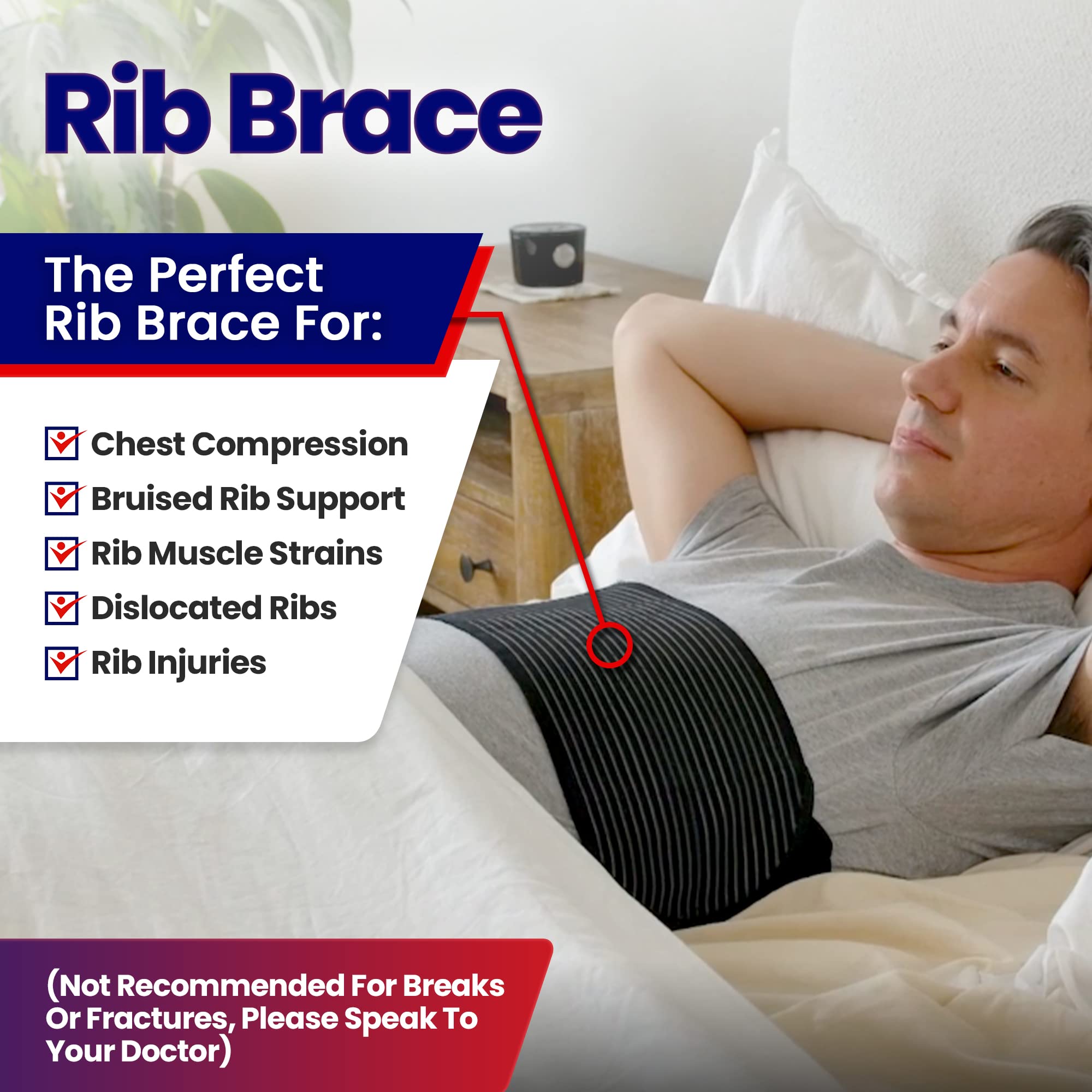 Buy Rib Brace Chest Binder – Broken or Cracked Rib Belt to Reduce Rib ...