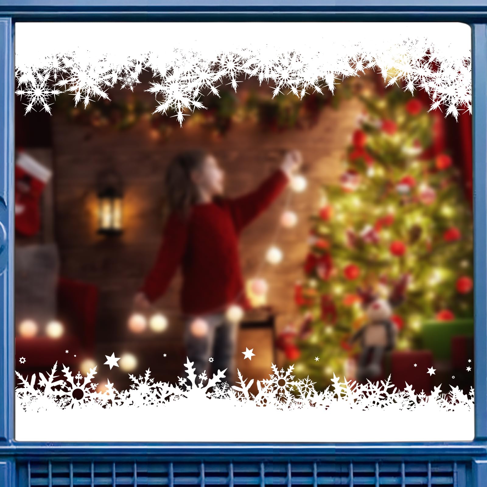 DXTXTJ 4m Extra Large Christmas Window Stickers, 4Sheets Fluffy ...