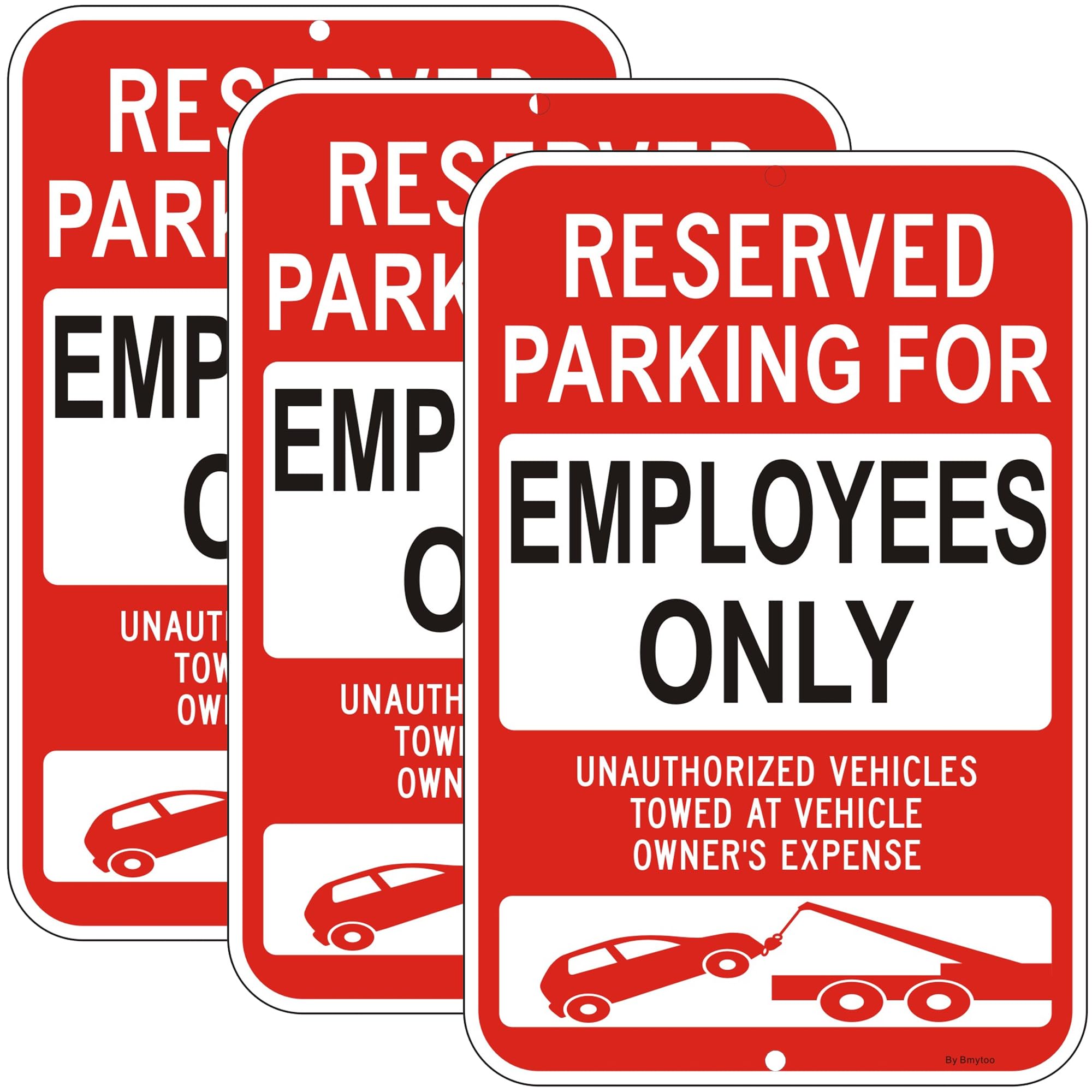 Amazon.com: 3 Pack Reserved Parking For Employees Only Sign, 18" x 12 ...