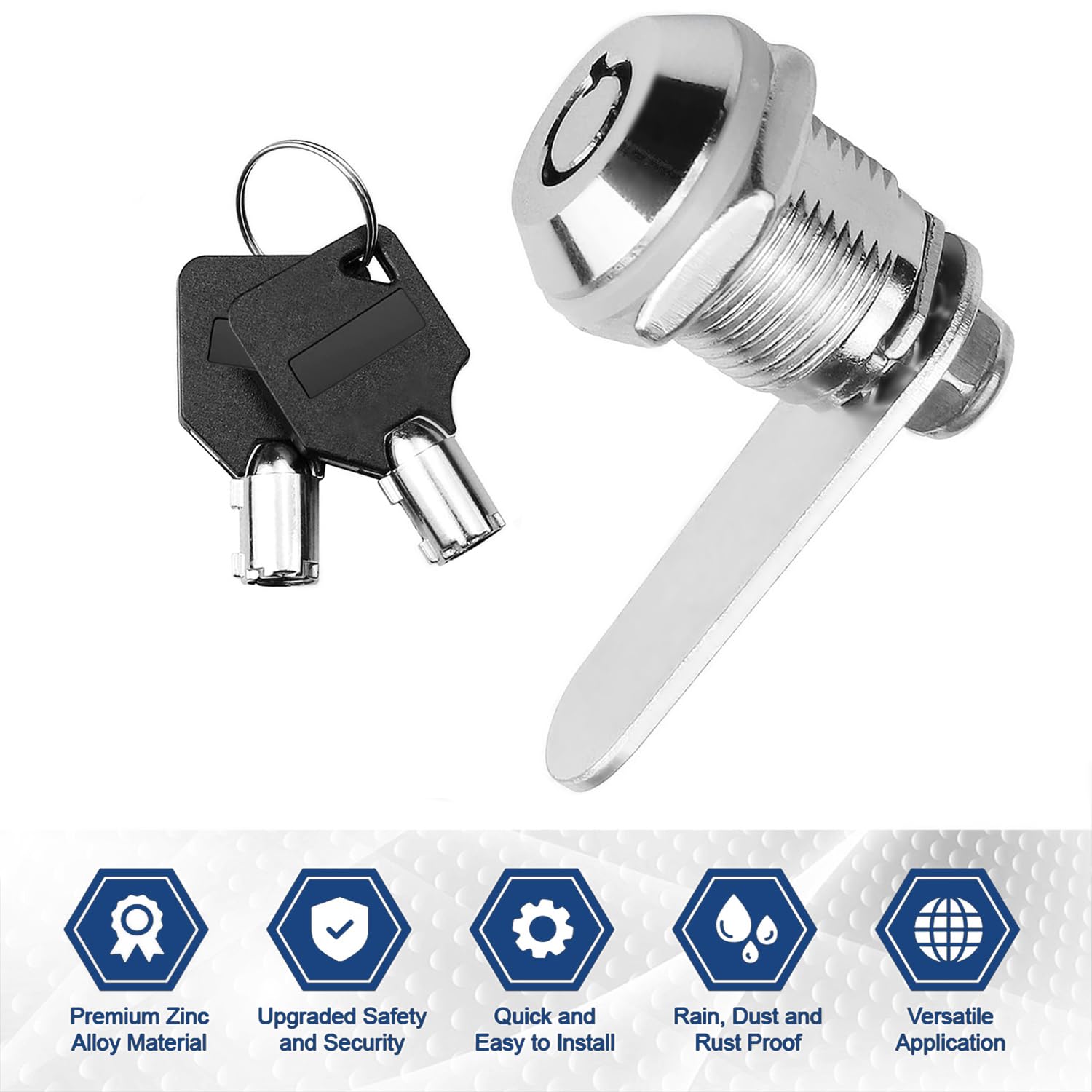 ZiYuya 25mm Thread Tubular Cam Lock with Key Different, RV Storage ...