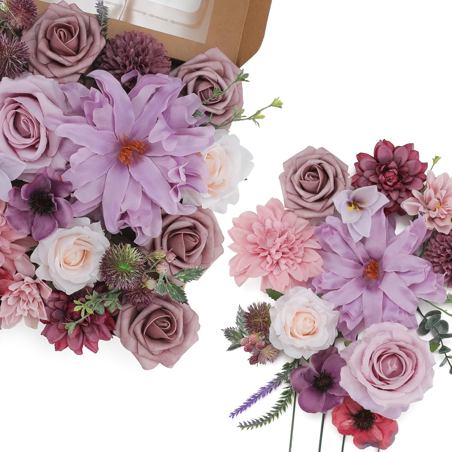 Amazon.com: Senseya Artificial Flowers Combo Box for Decoration,Silk ...