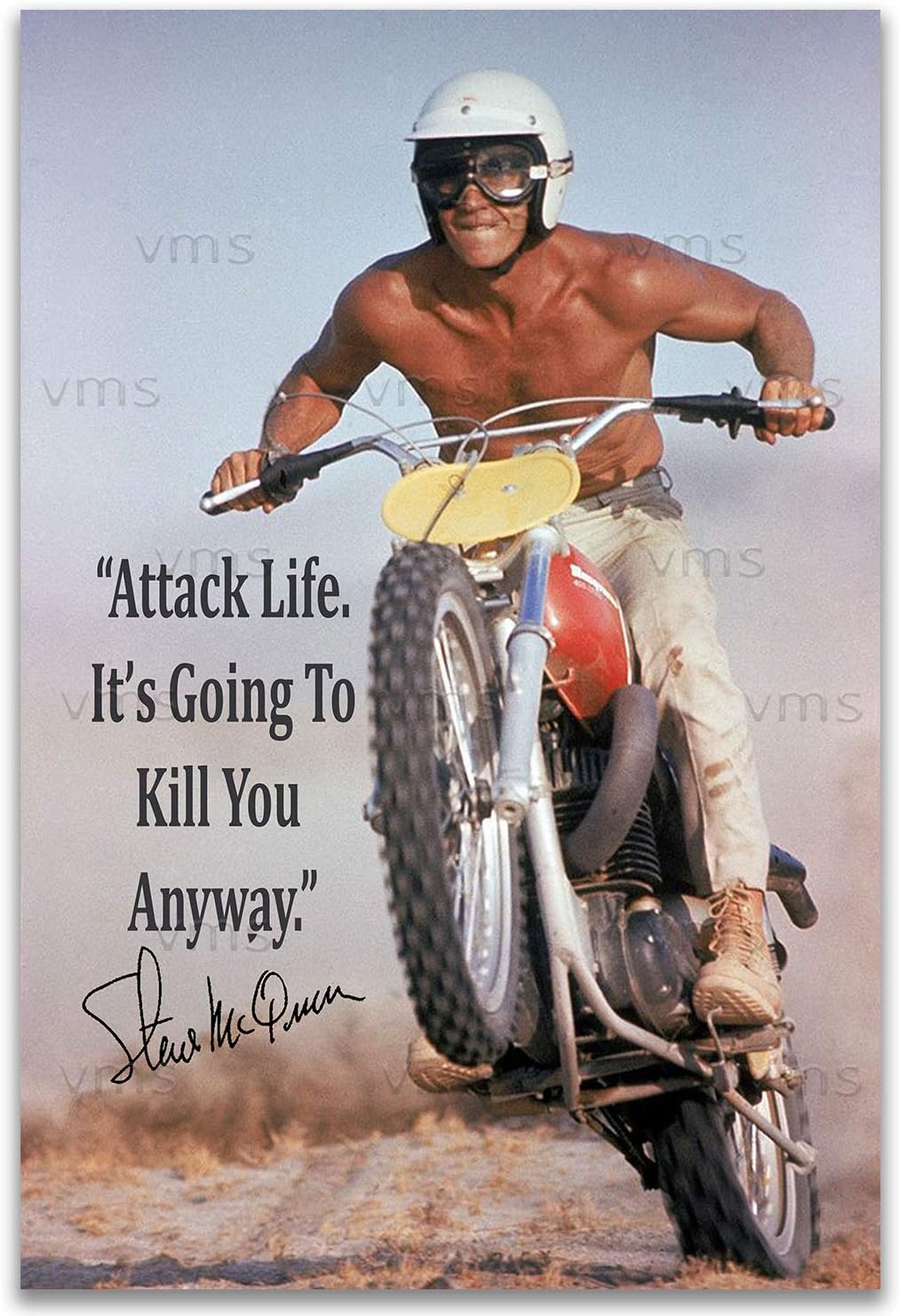 Steve McQueen- How are the Brakes? - Wall art Tin Plaque Large Square ...